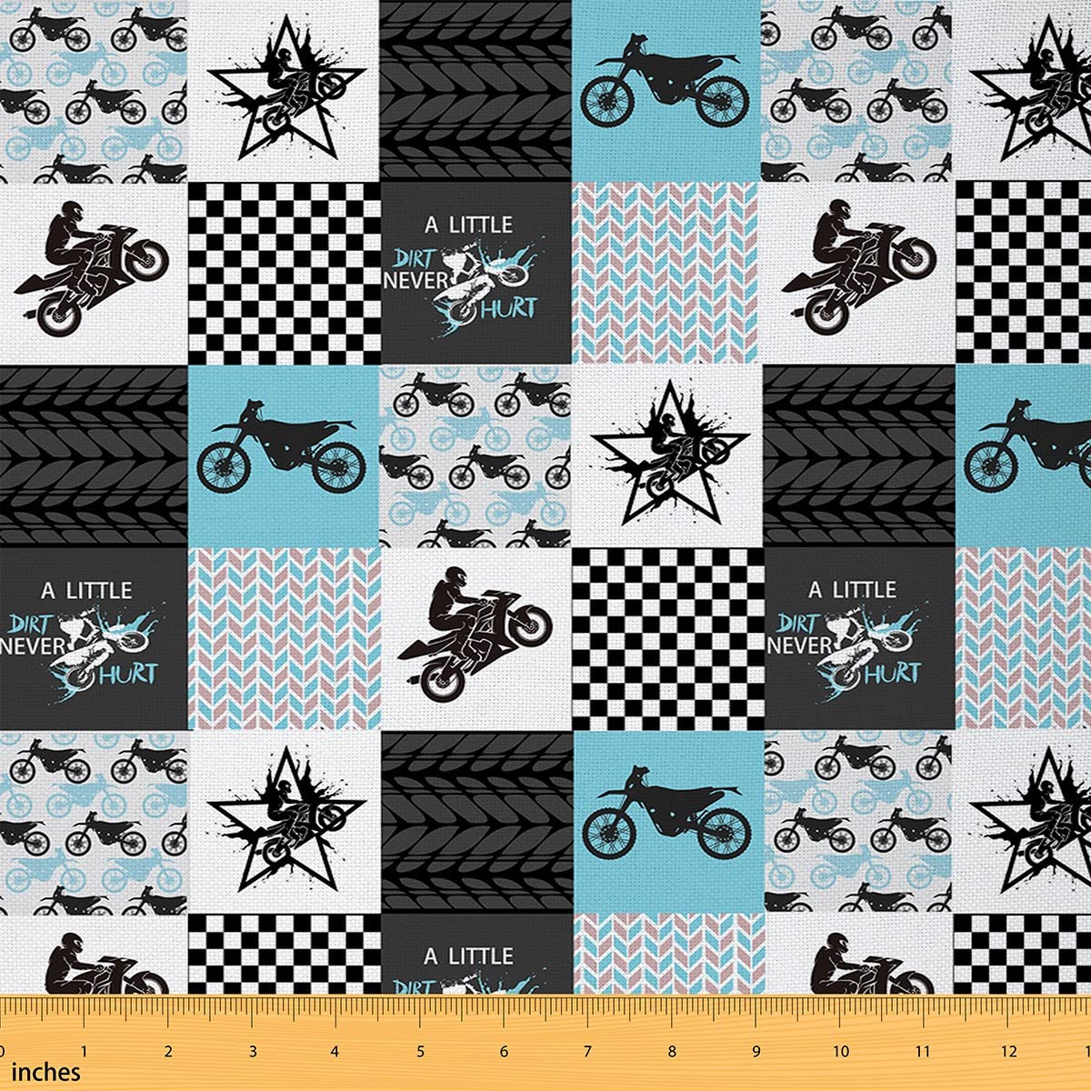 Amazon.com: Dirt Bike Upholstery Fabric by The Yard, Extreme Sports ...