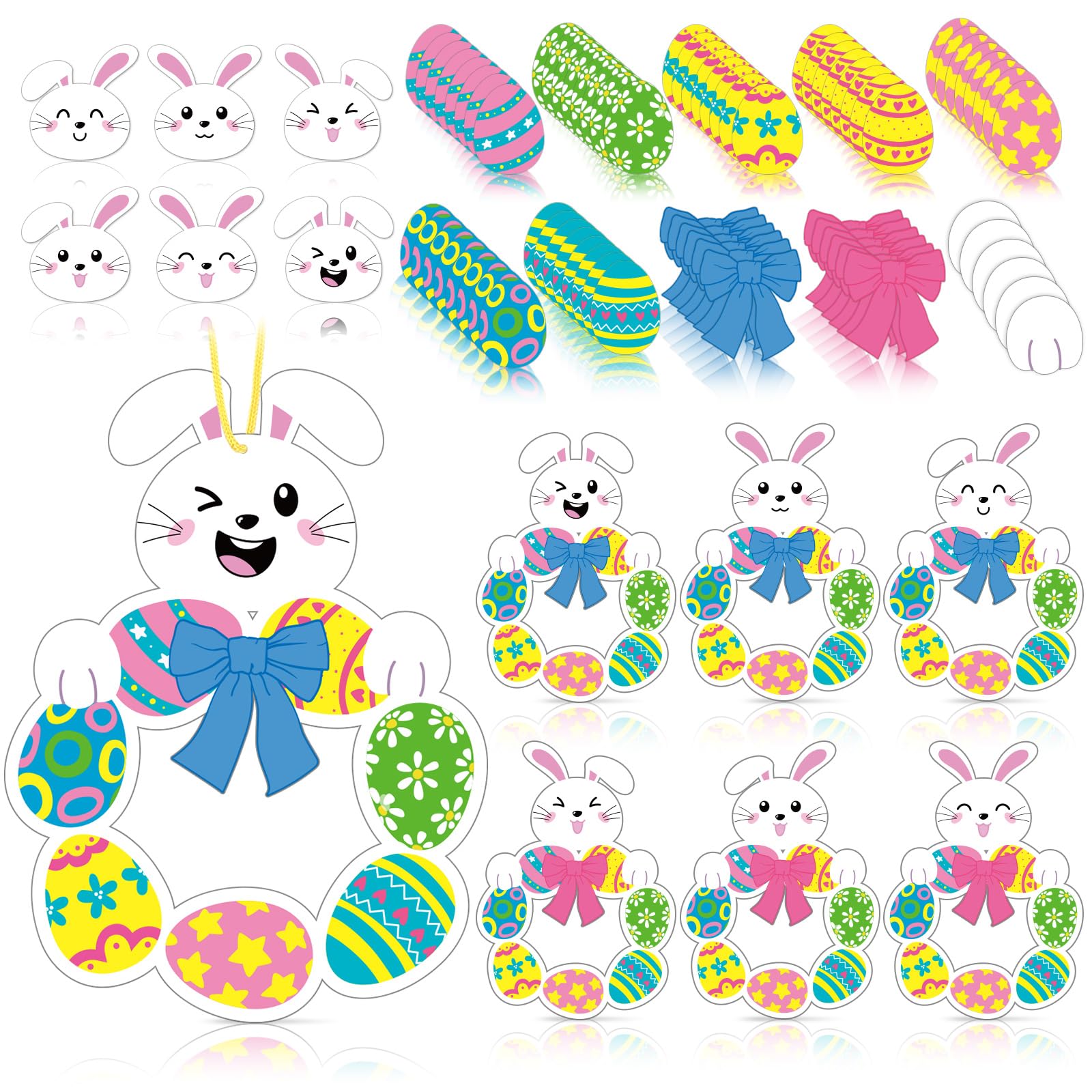 Amazon.com: Lunmon 24 Sets Easter Crafts for Kids Bulk Easter Bunny ...
