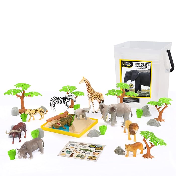 Buy Just Play National Geographic Kids Tub of Realistic Safari Animal ...
