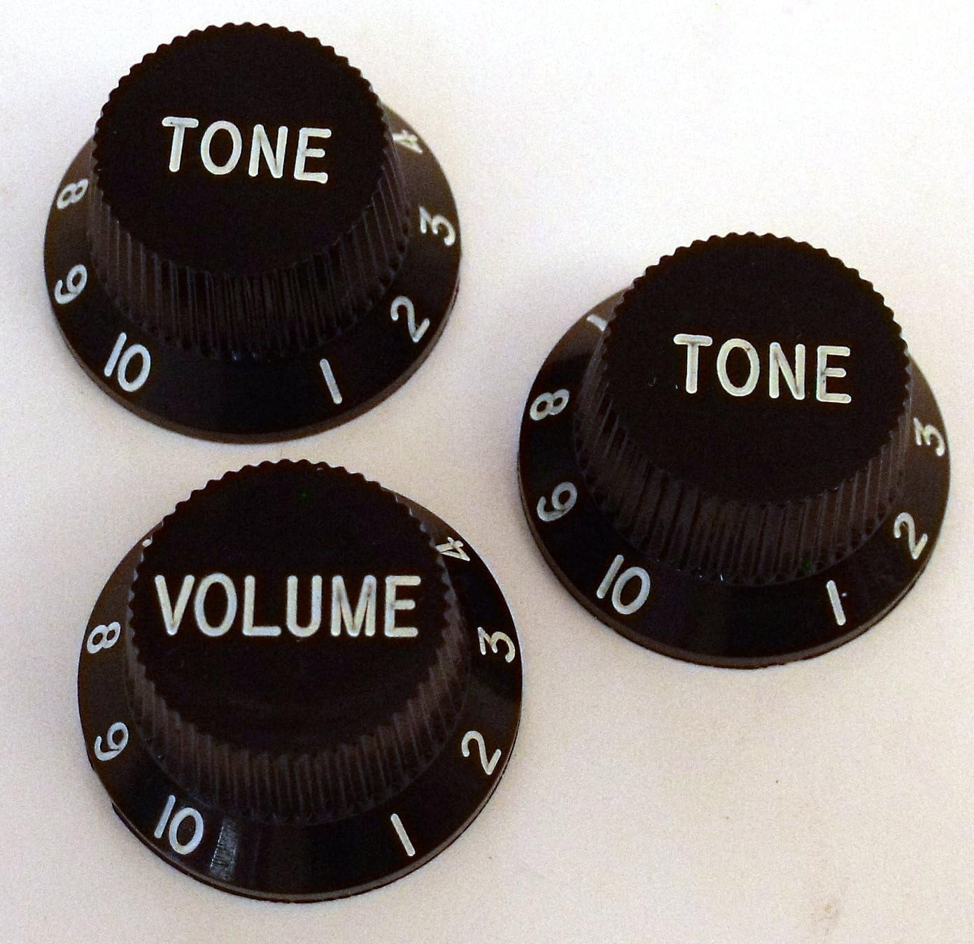 Guitar control knobs 0-10 scale 2x tone + 1x volume in black Speed Knob ...