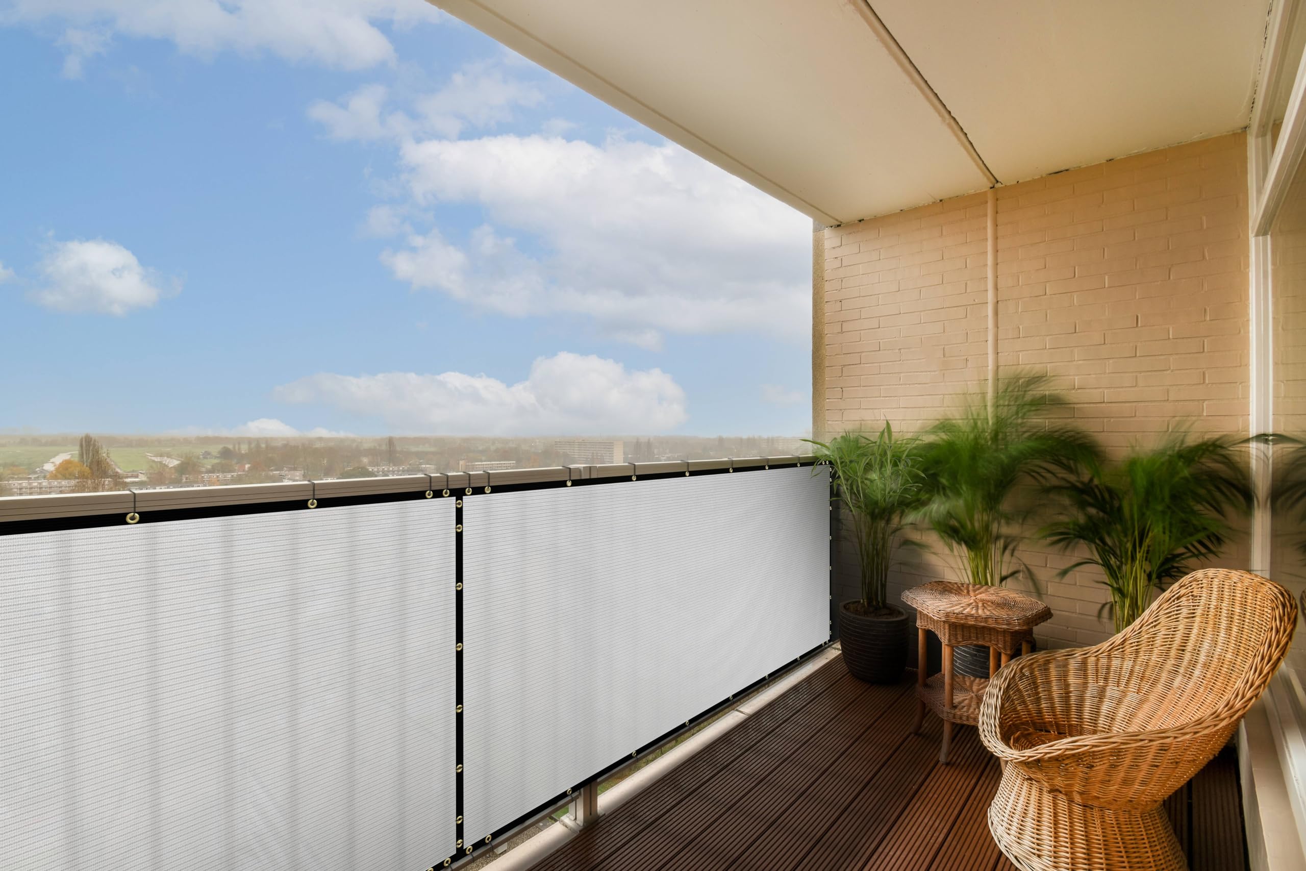 Amazon.com : ColourTree 3' x 10' White Balcony Privacy Screen ...