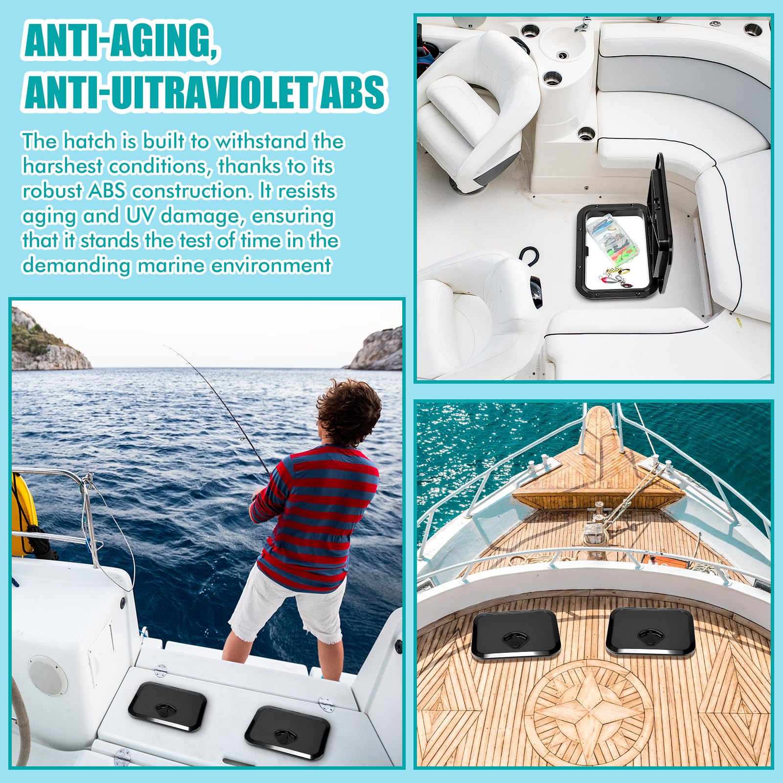 Snapklik.com : Datanly 2 Pcs Marine Deck Access Hatch Rectangle Boat ...