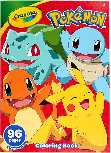 Amazon.com: Crayola Pokemon Coloring Book, 96 Coloring Pages, Gift for ...