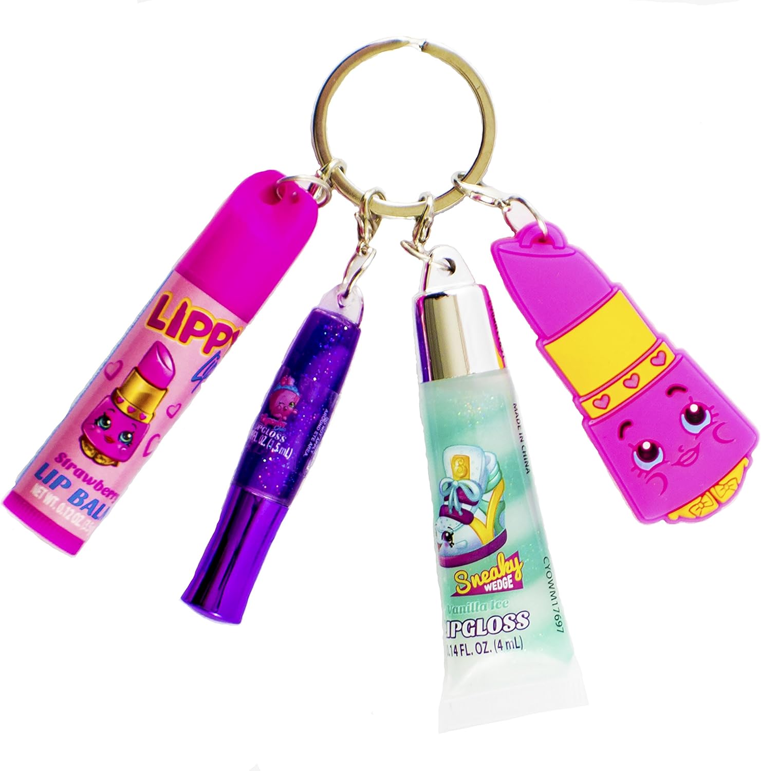 Amazon.com: Shopkins On the Go Trio Lip Keychain Set Exclusive : Beauty ...