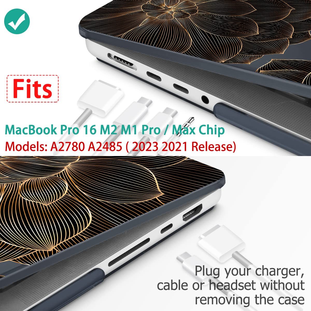 May Chen Compatible with M3 MacBook Pro 16 A2991 M2 A2780 M1 A2485 Pro ...