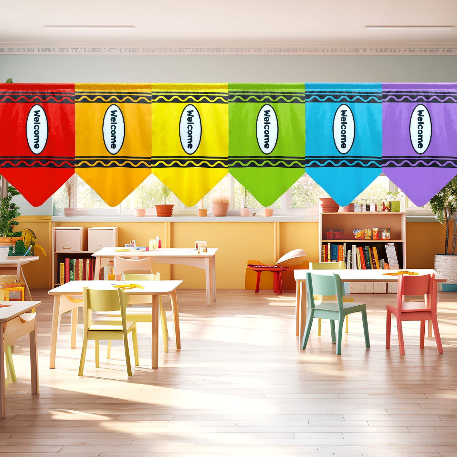Amazon.com: 6 Pcs School Classroom Curtains Back to School Rainbow ...