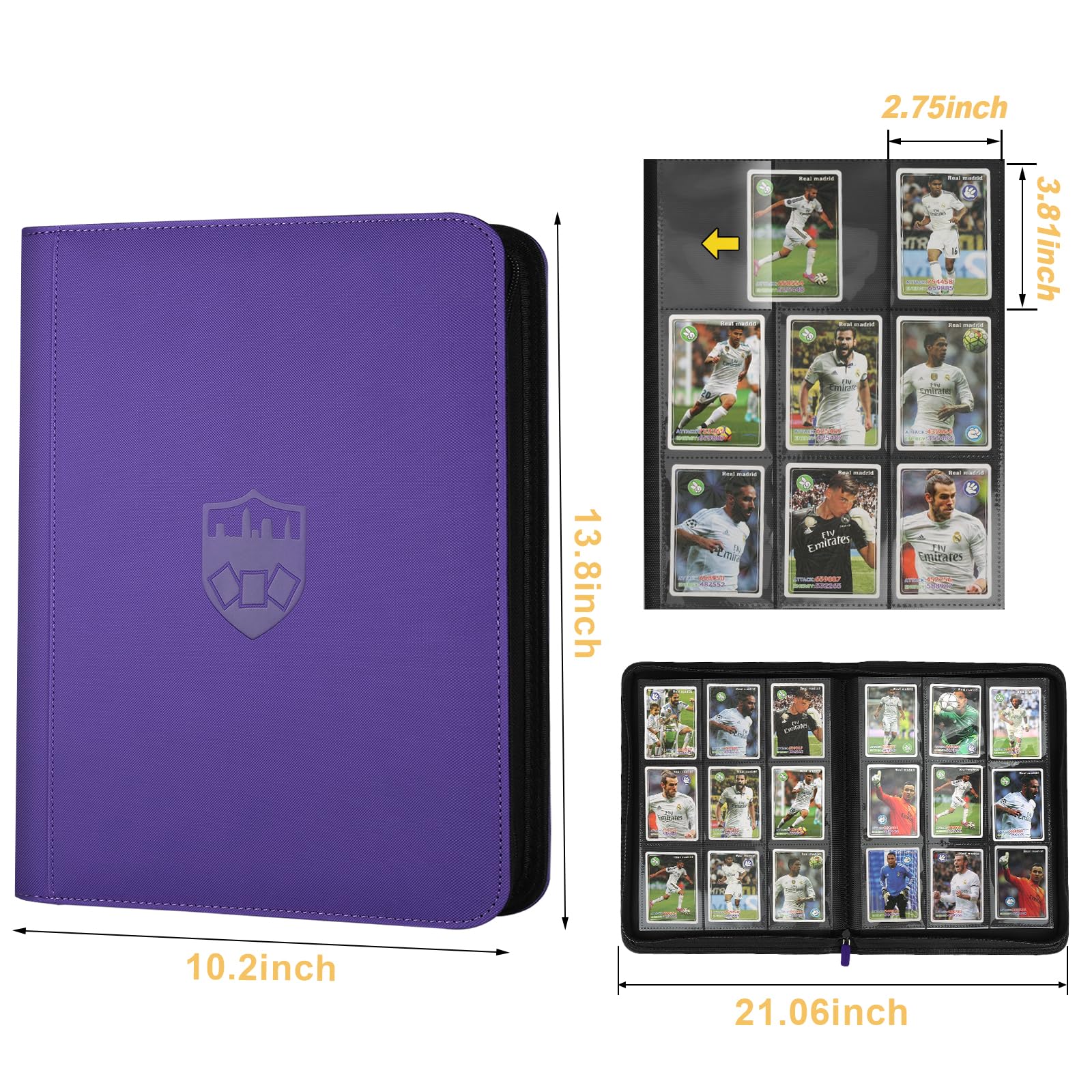 Trading Card Binder GERMUN PU Card Binder - 16 Pocket, Premium Holder ...