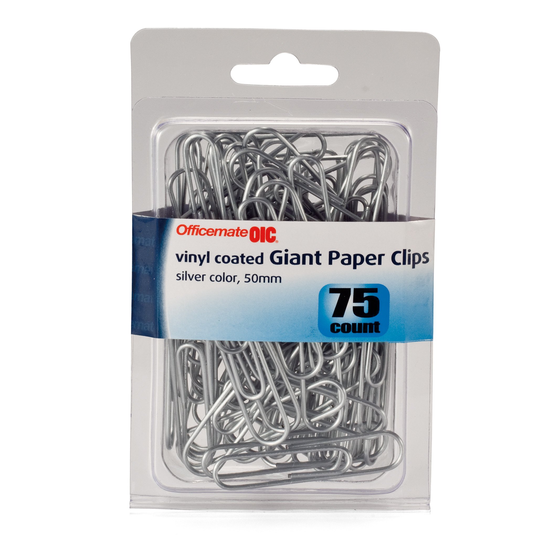 Amazon.com : Officemate Giant Vinyl Coated Paper Clips, Translucent ...