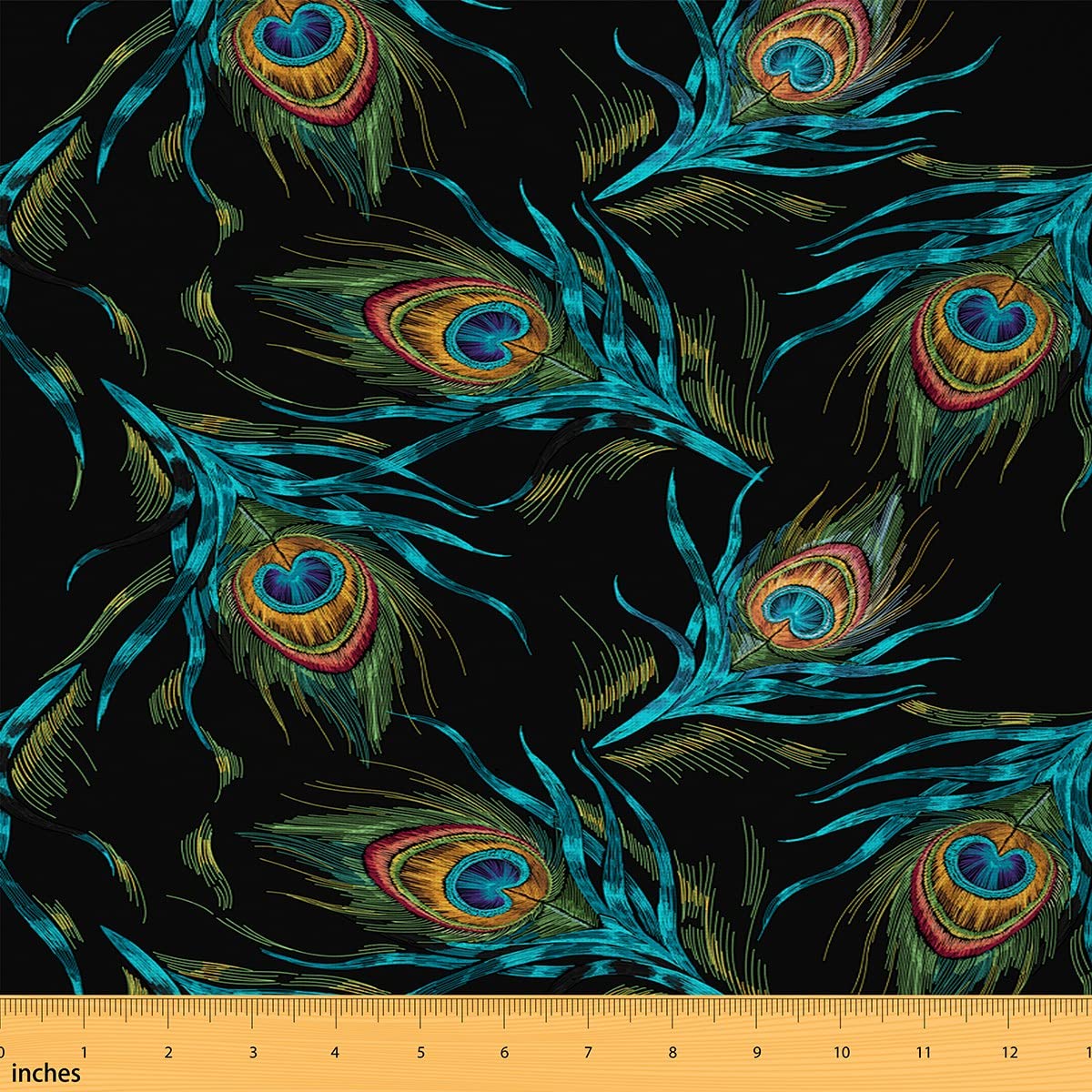 Peacock Feather Fabric Painting