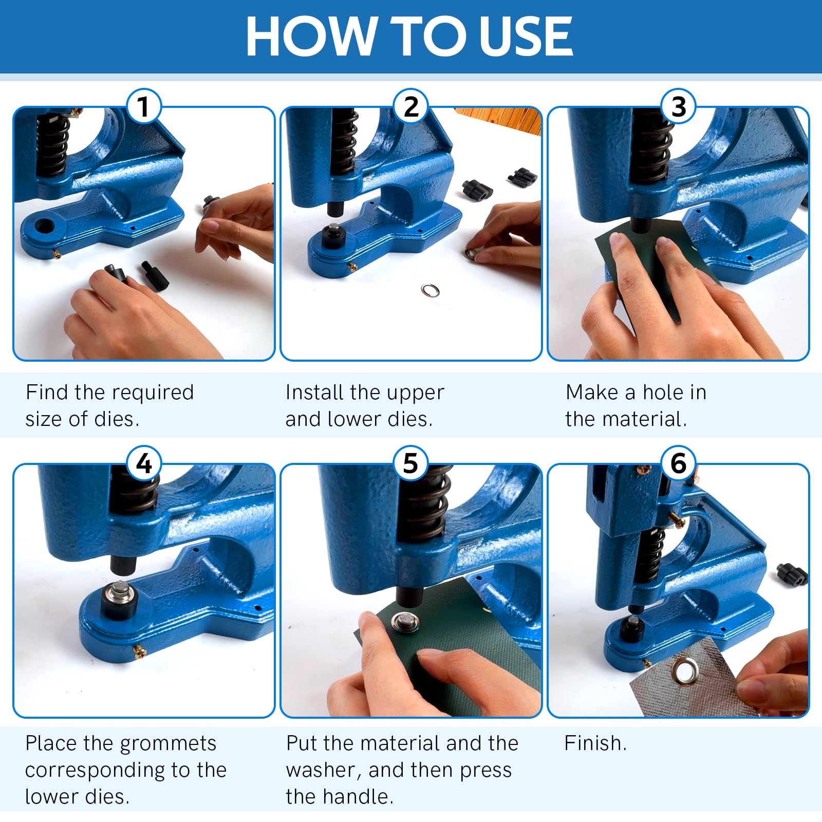Snapklik.com : MYFULLY Hand Press Grommet Machine Kit Heavy Duty ...