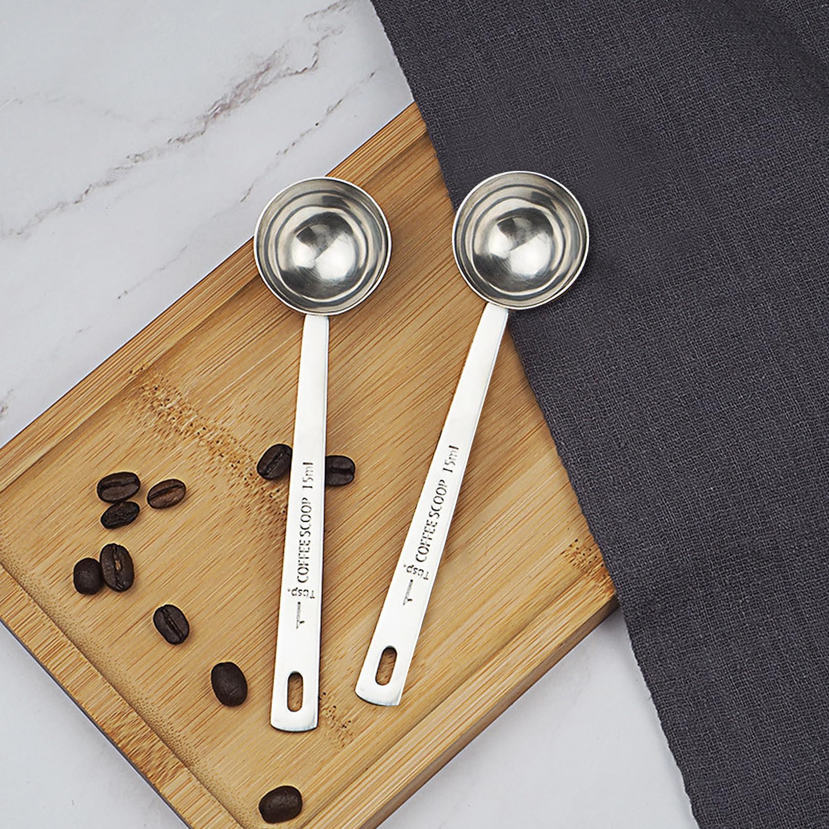 Cucharas Medidoras De Café De Acero Inoxidable Para 1 Y 2 Cu