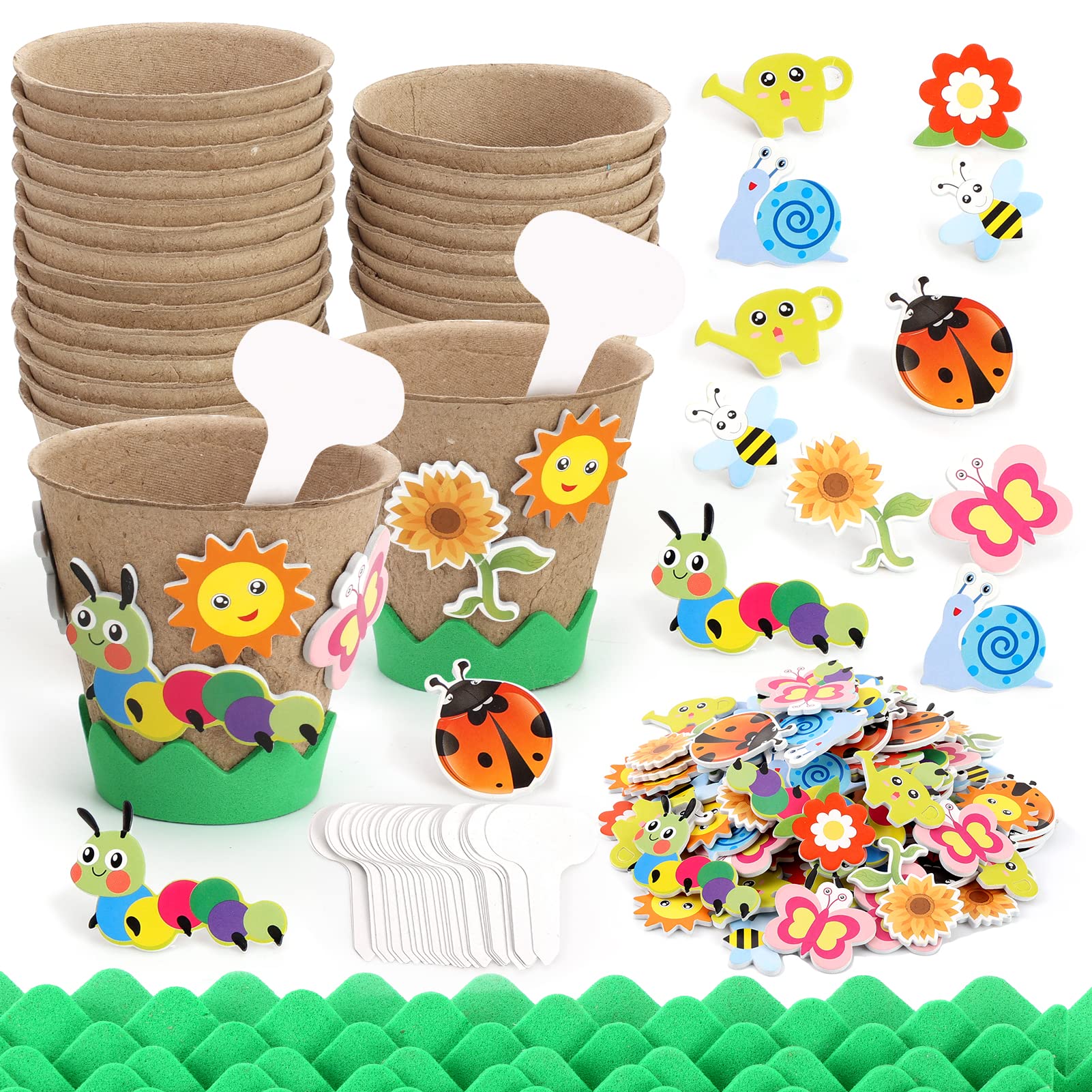 Snapklik.com : Ayfjovs Garden Paper Pot Craft Kit 30 Pack Flower Plant ...