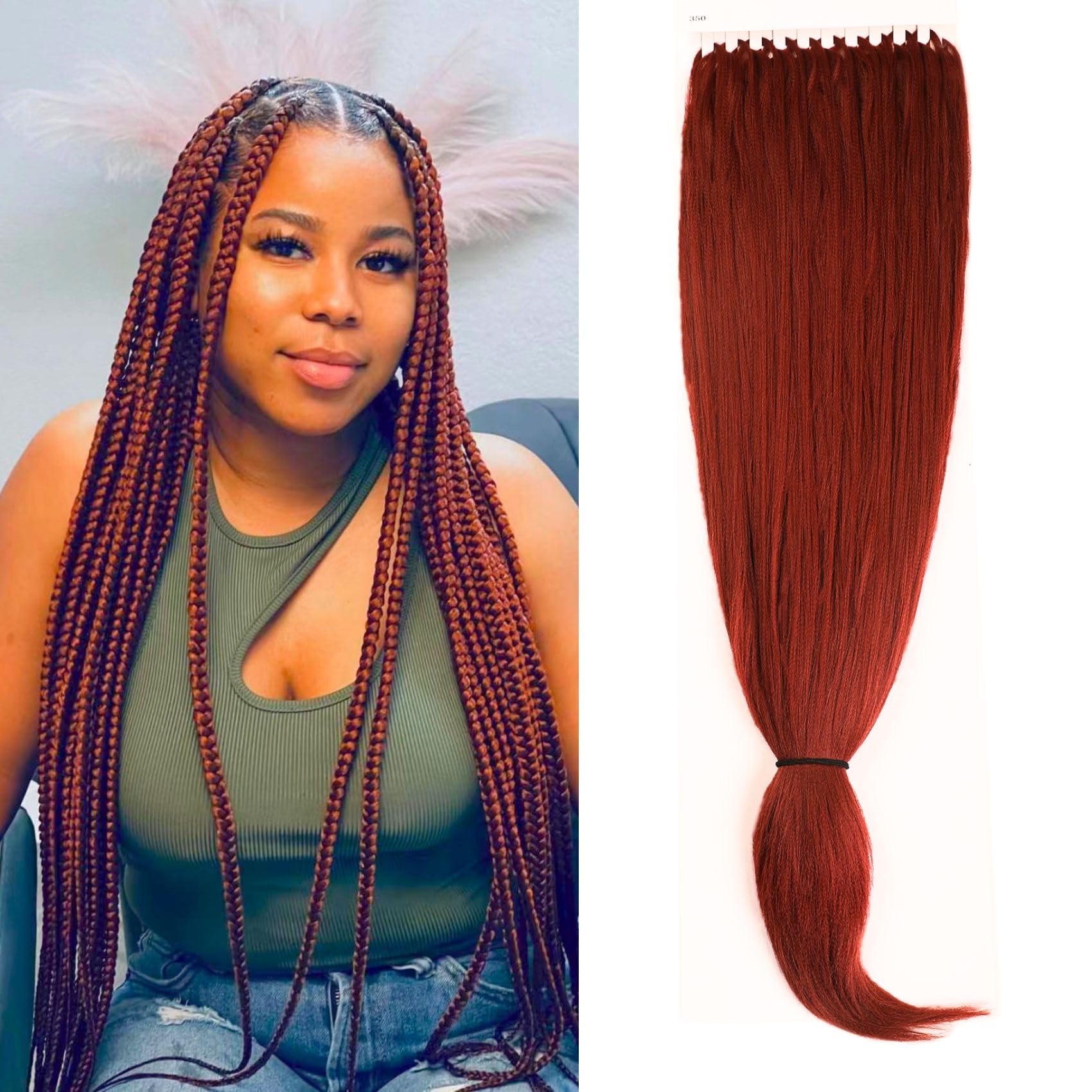 Snapklik.com : Braiding Hair Pre Stretched Ginger Prestretched Pre ...