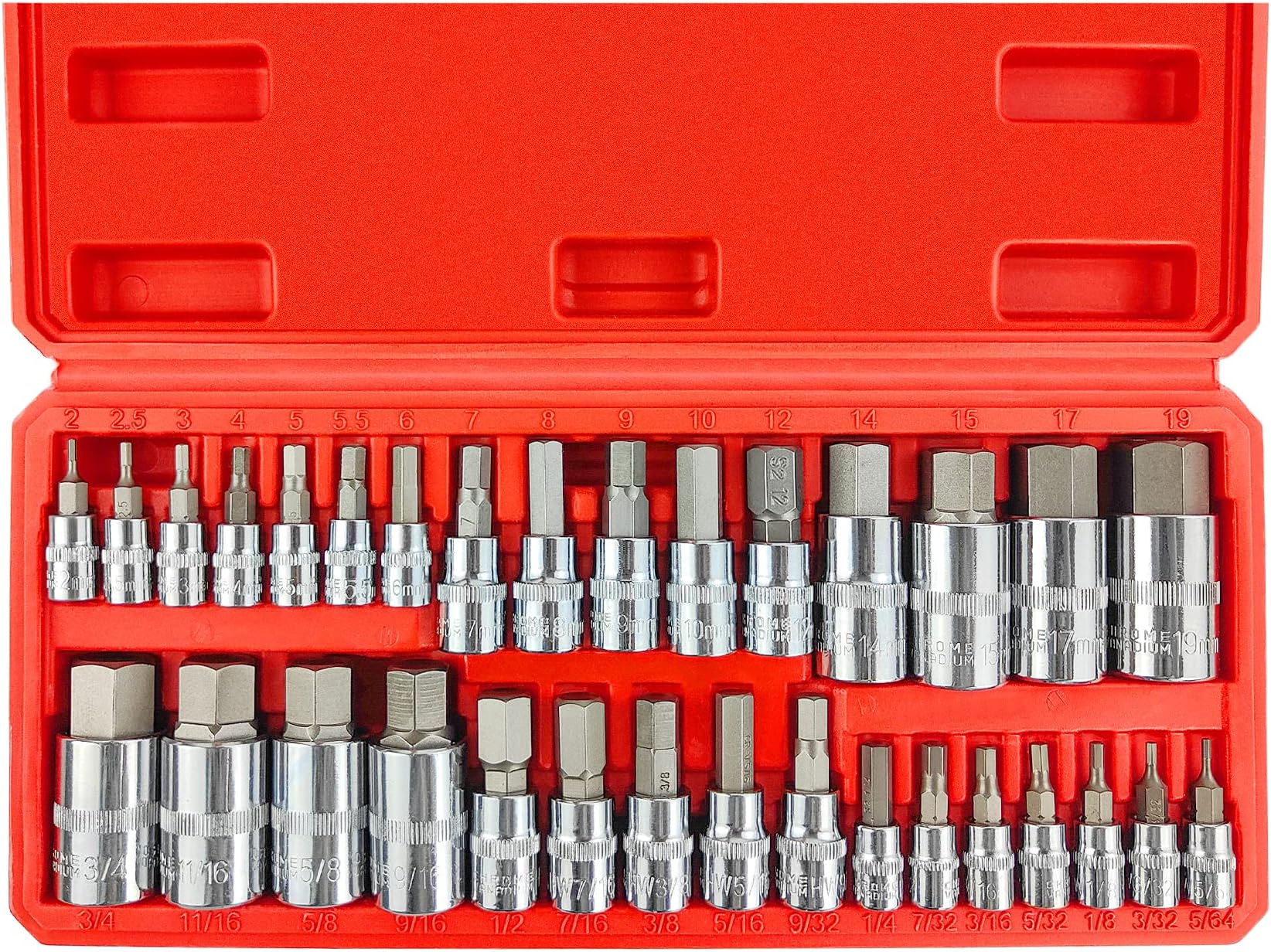 Amazon.com: Master Hex Bit Socket Set Allen Wrench Bit Kit Hex Key for ...