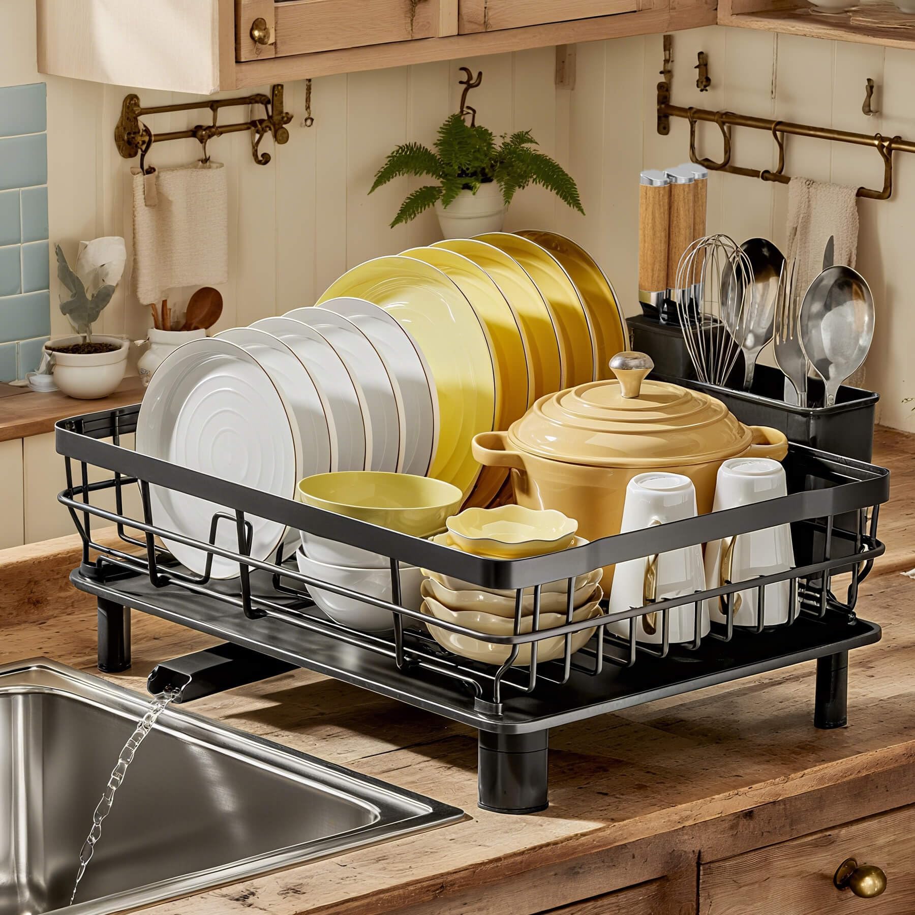 Amazon.com - YHLSXDQ Dish Drying Rack- Space-Saving Dish Rack, Dish ...