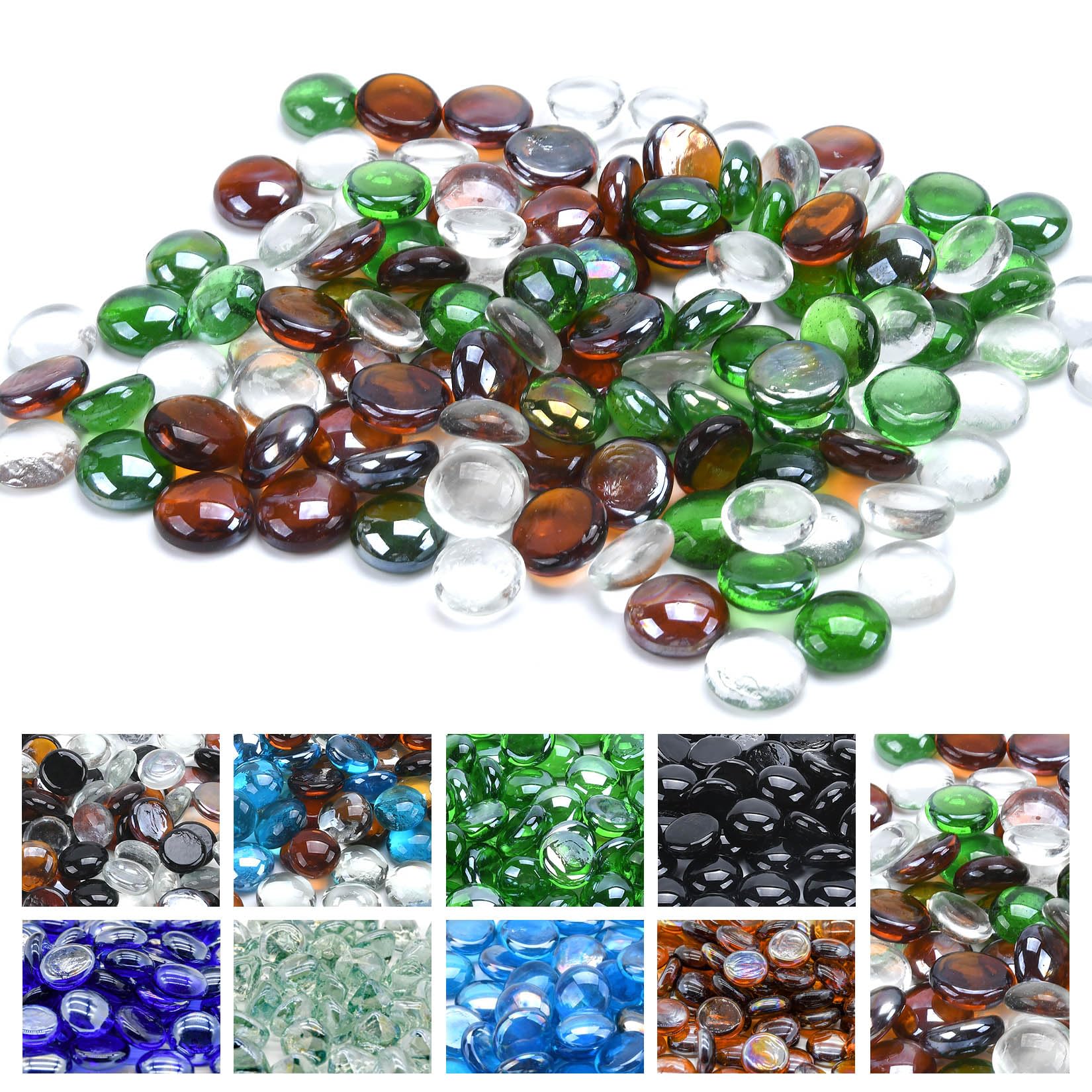 Amazon.com: GasSaf Blended Fire Glass Beads for Outdoor Fire Pit ...