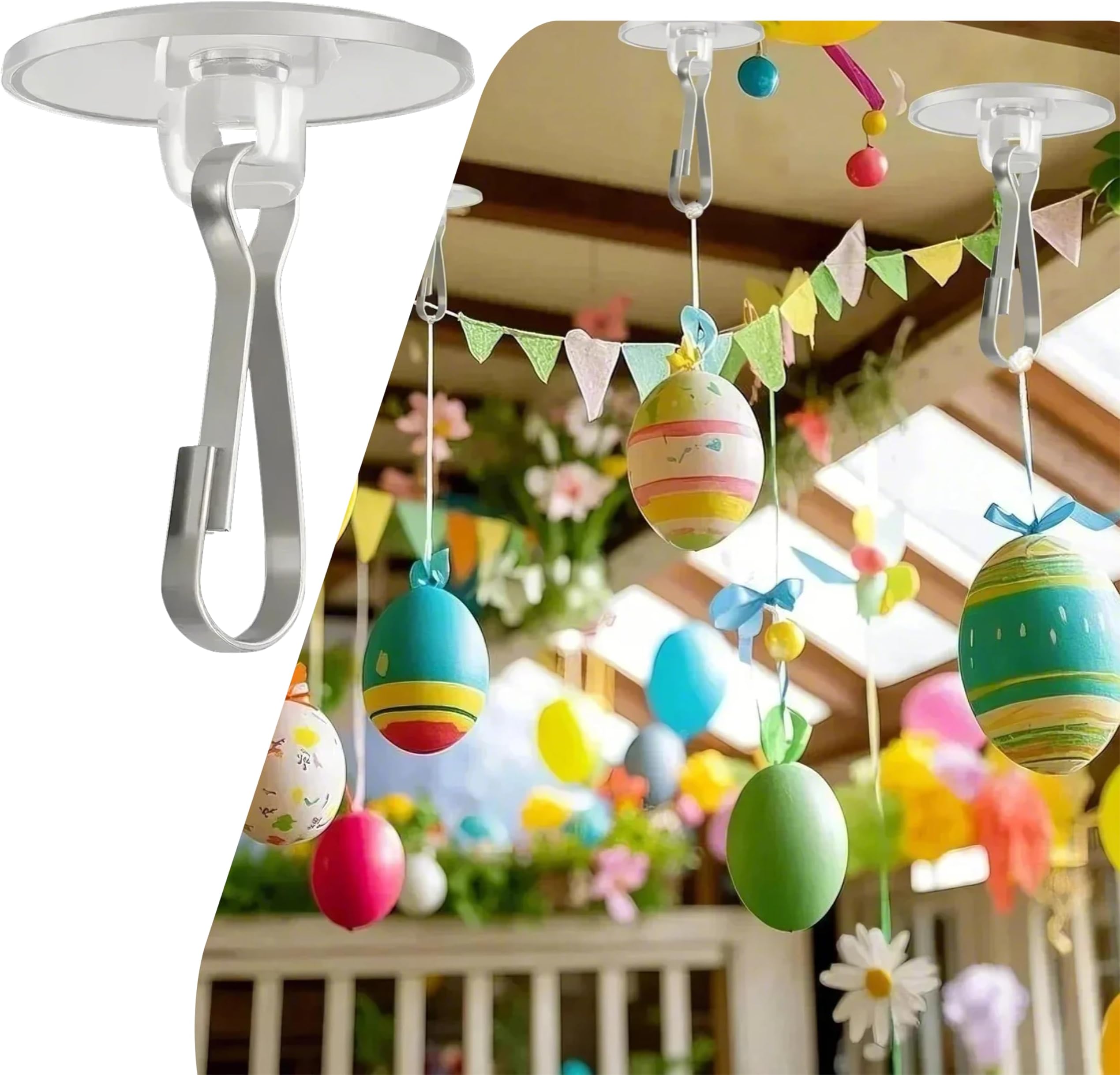 Amazon.com: YQQYG 100 Pack Ceiling Hooks Adhesive, Removable Sticky ...