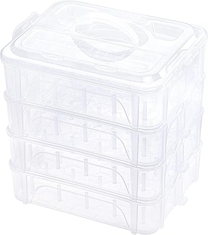 Amazon.com: New brothread 4 Layers Stackable Clear Storage Box ...