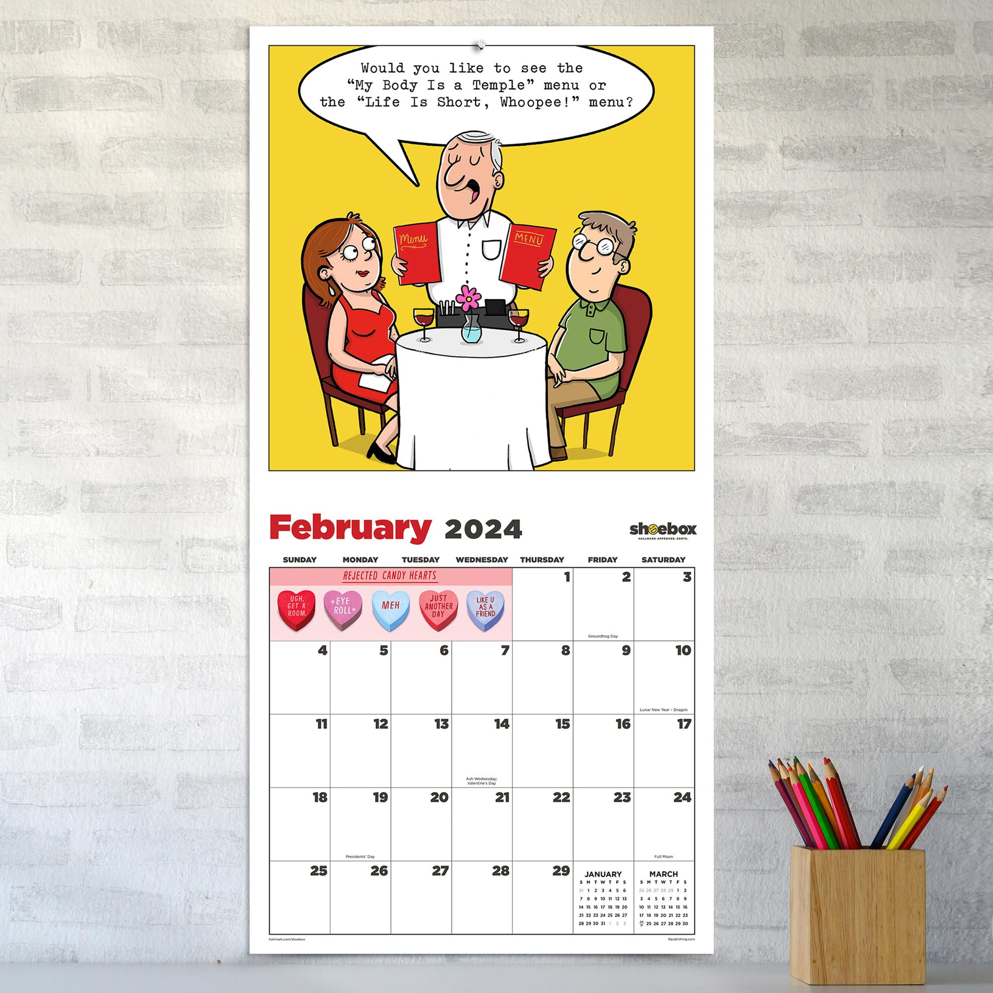 Snapklik.com : TF PUBLISHING 2024 Shoebox Wall Calendar Large Grids For ...