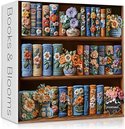 Amazon.com: PICKFORU Blooming Bookshelf Puzzles for Adults 1000 Pieces ...