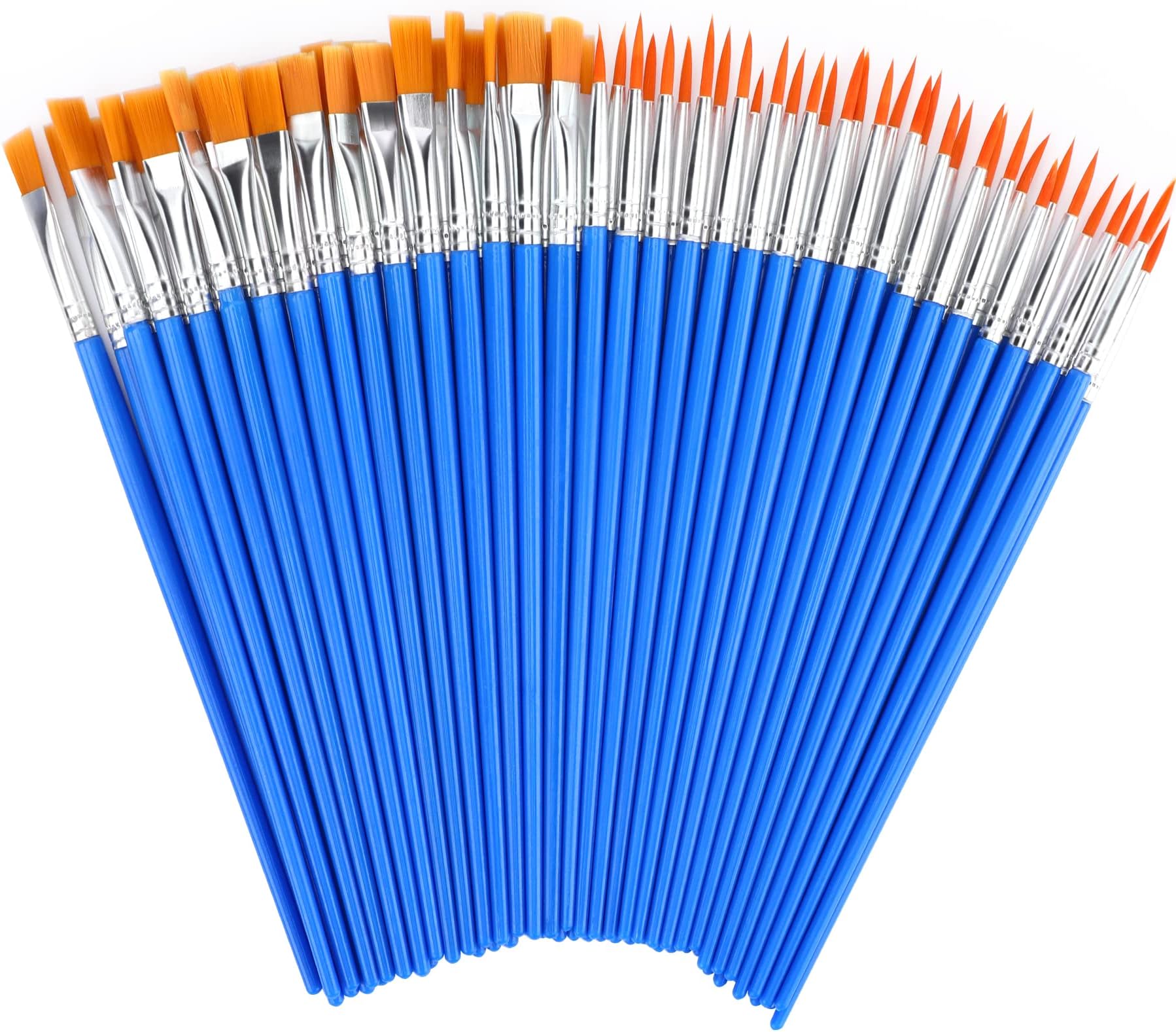 CLVPAI 30 Stück Pinsel-Set,Nylon-Pinsel,Runde Pinsel und Flache Pinsel ...