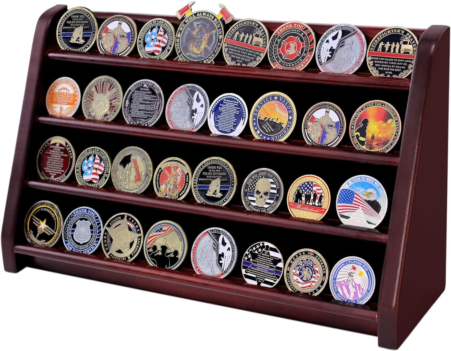 Amazon.com: Glamtune 4 Rows Military Challenge Coin Display Stand ...