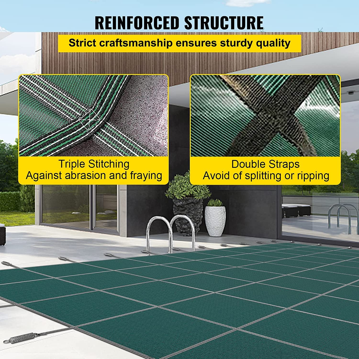 VEVOR Pool Safety Cover Fits 14x26ft Rectangle Inground Safety Pool ...