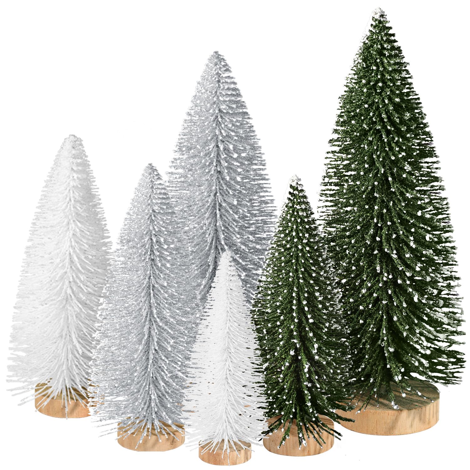 Amazon.com: 6pcs Mini Christmas Trees Christmas Decor, Artificial ...