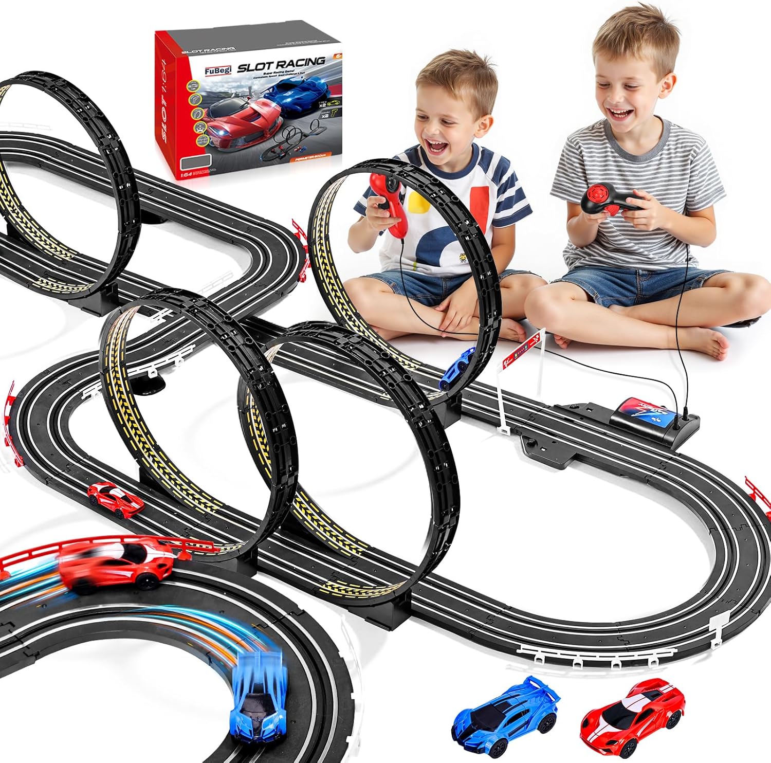 Slot Car Race Track Set for Kids Ages 6-12 Boys & Girls, Dual Racing ...