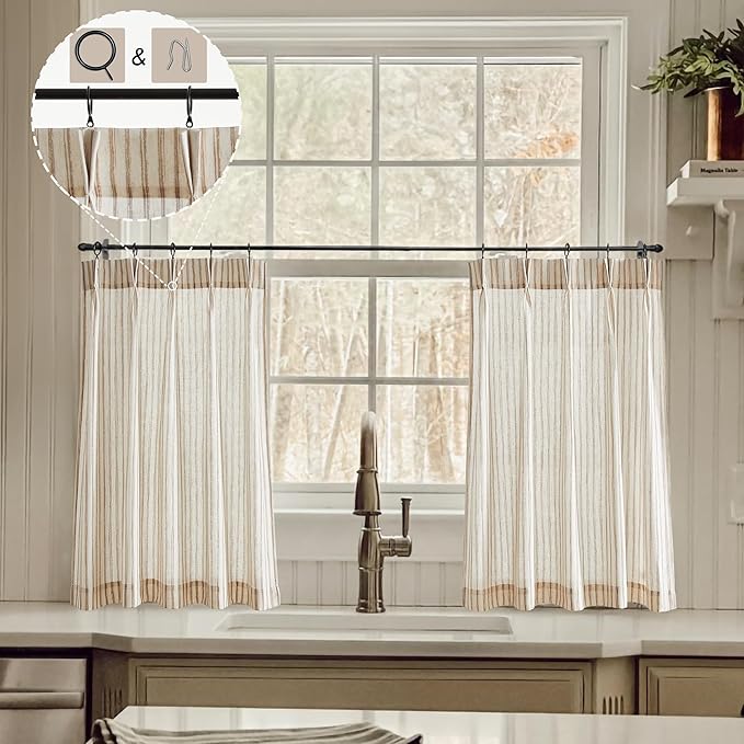Amazon.com: LIMON HOME Short Curtains 30 Inch Length for Boho Kitchen ...