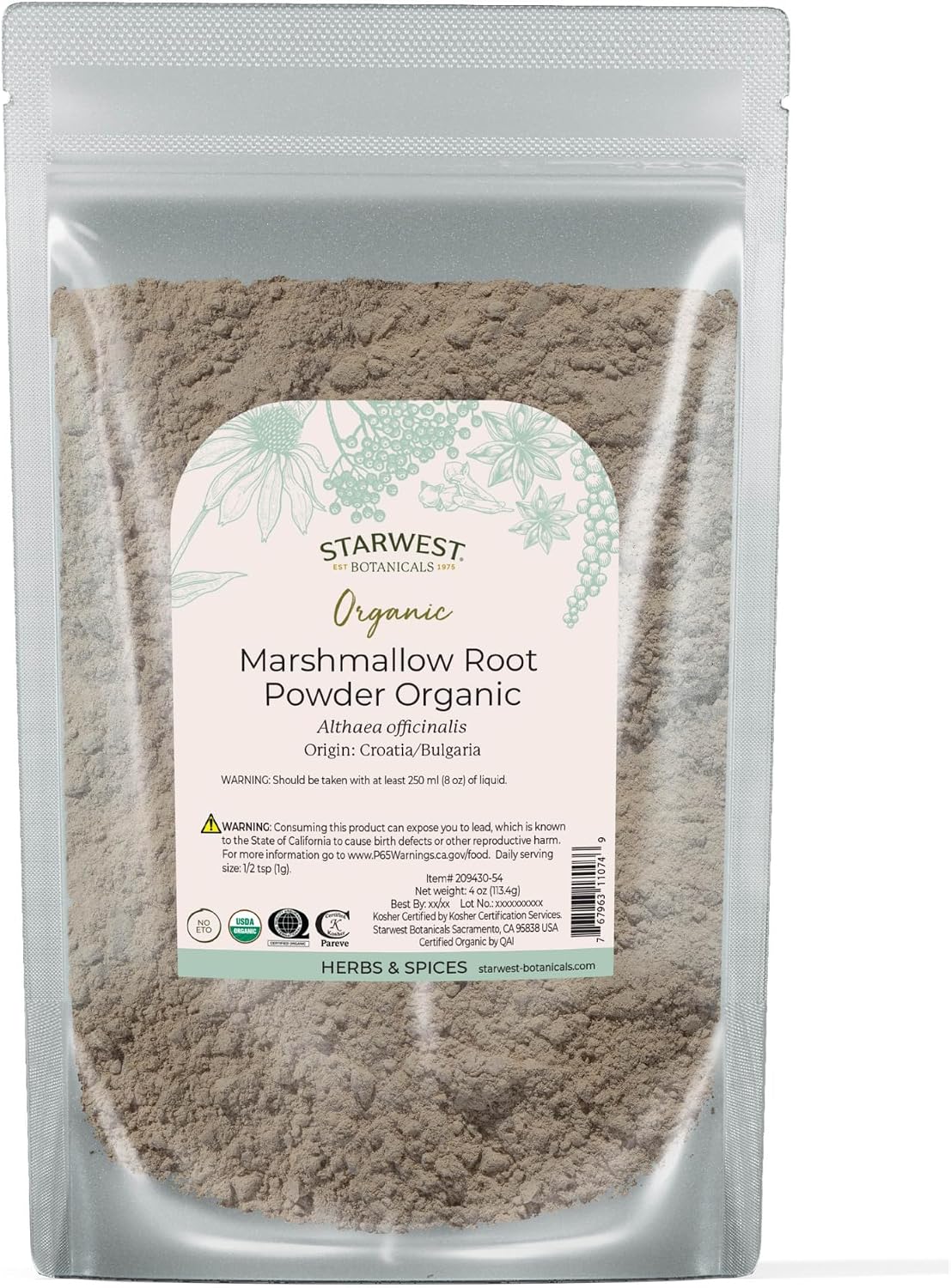 Amazon.com: Starwest Botanicals Organic Marshmallow Root Powder - Dried ...