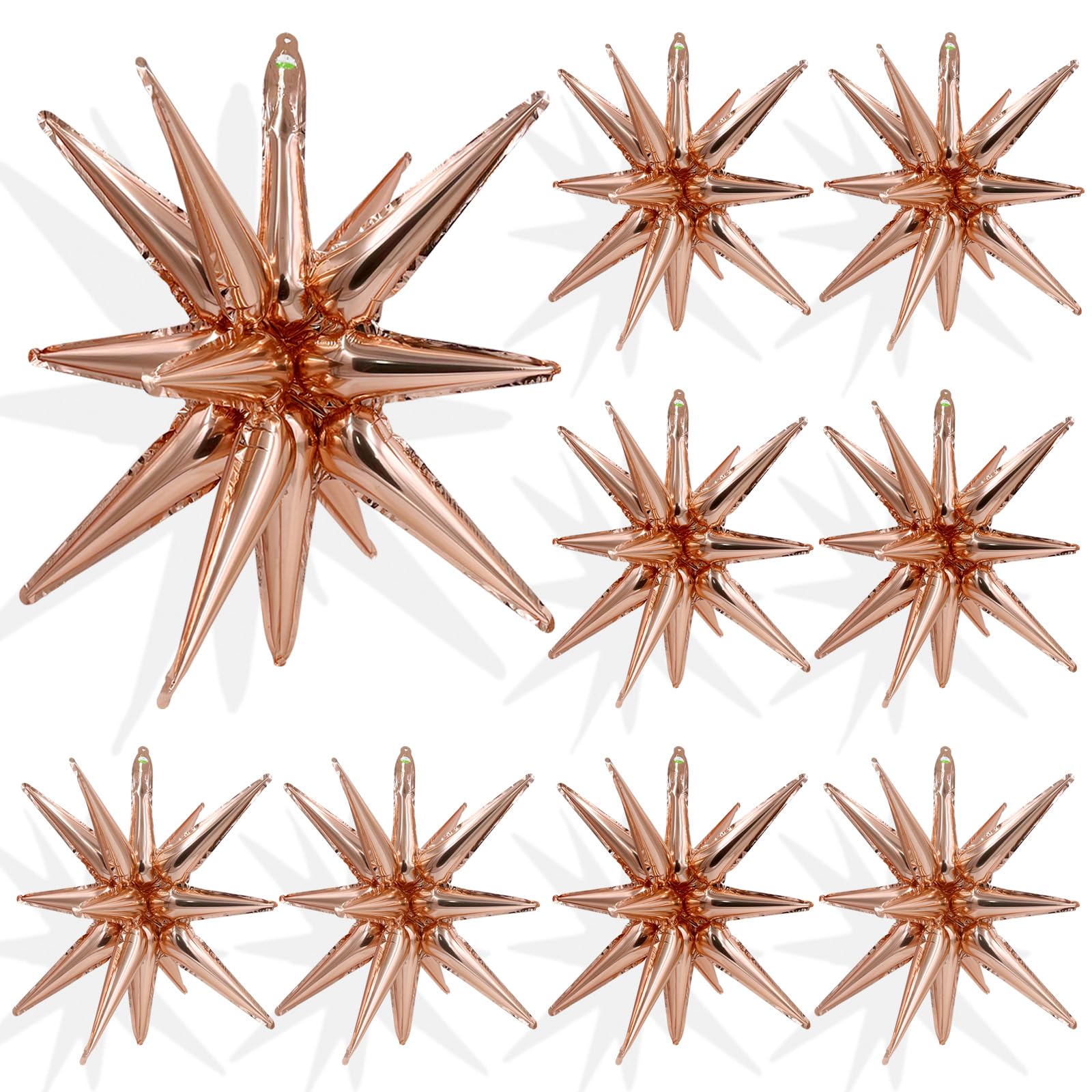 Amazon.com: 9 Pcs Rose Gold Star Foil Balloons, Huge One-Piece 14 ...