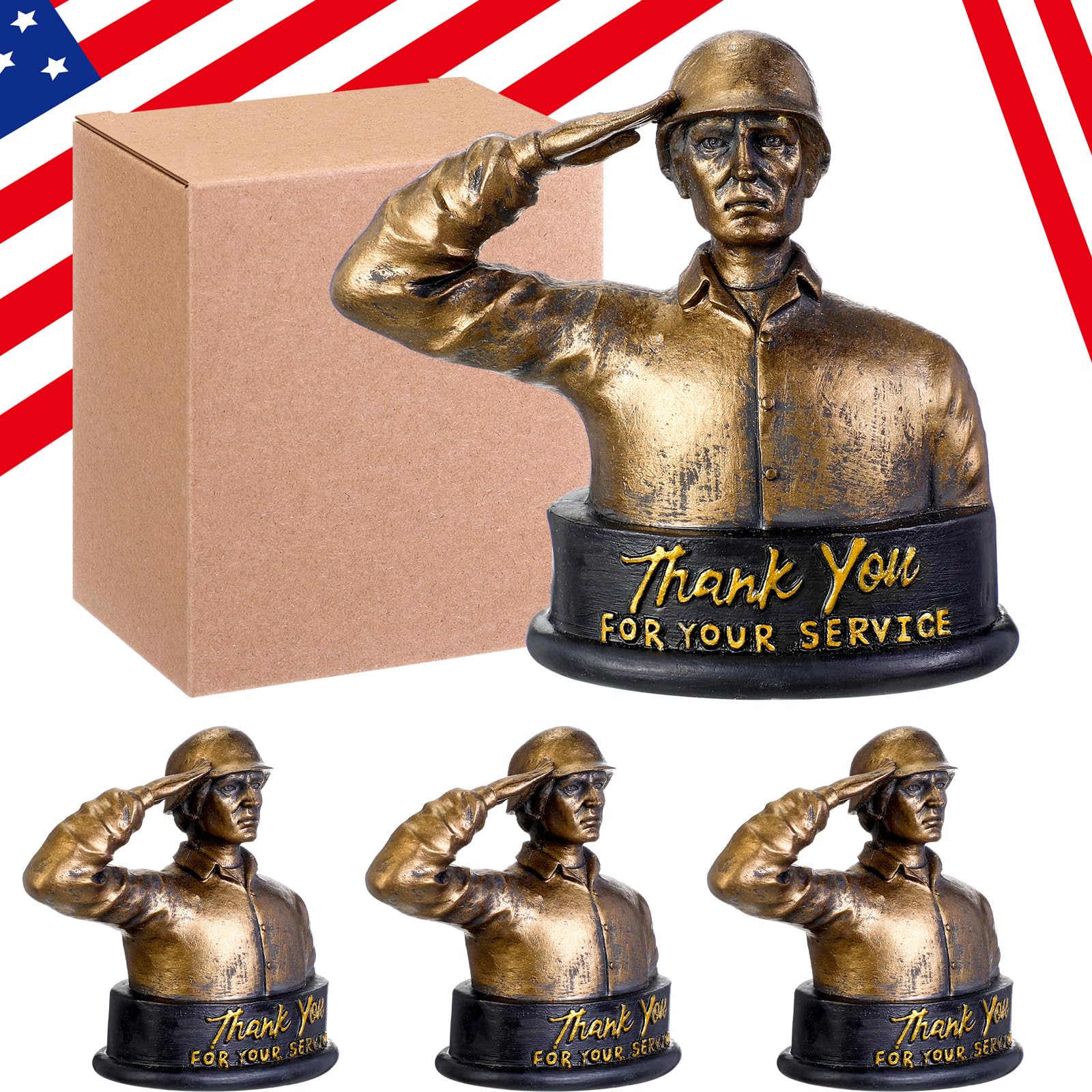Snapklik.com : 4 Set Veterans Gifts 4 Inch Military Resin Figurine ...