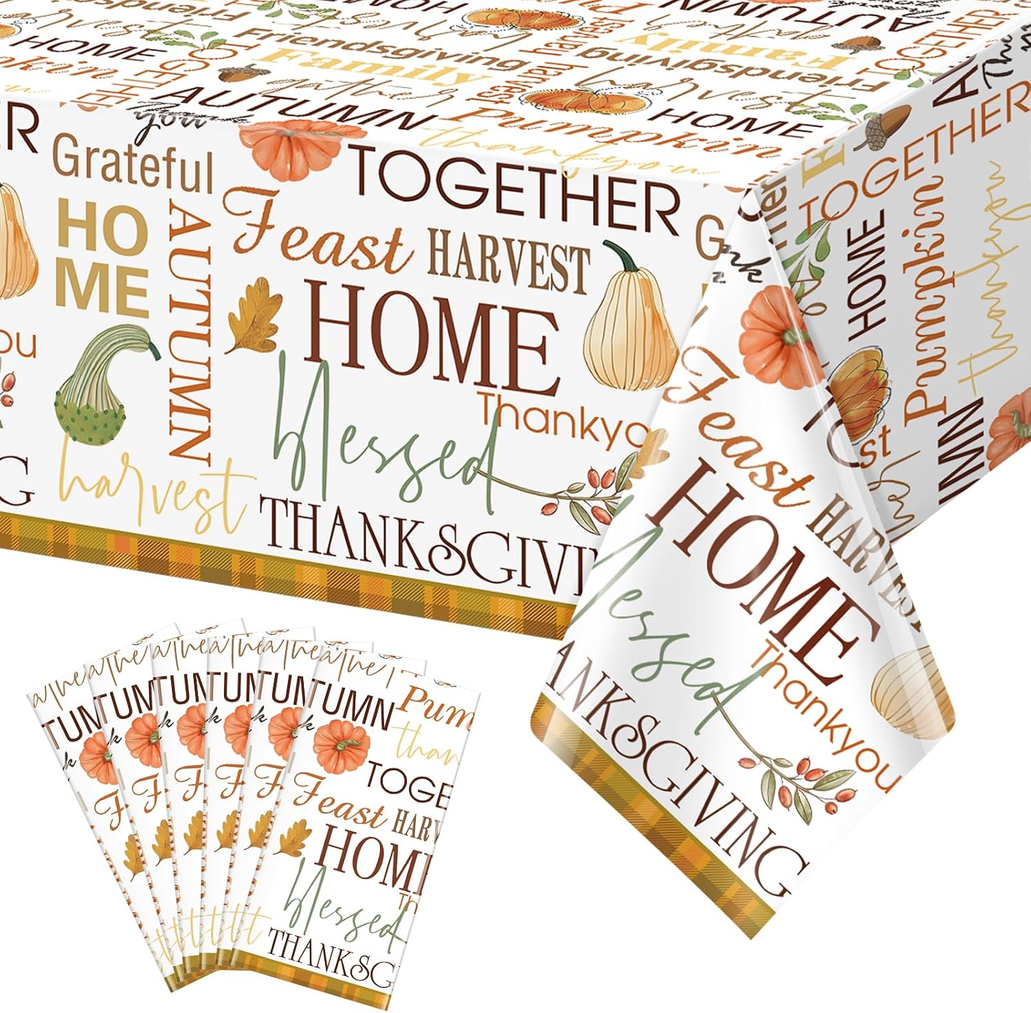 Amazon.com: 6pcs Fall Plastic Tablecloth,Thanksgiving Tablecloths ...
