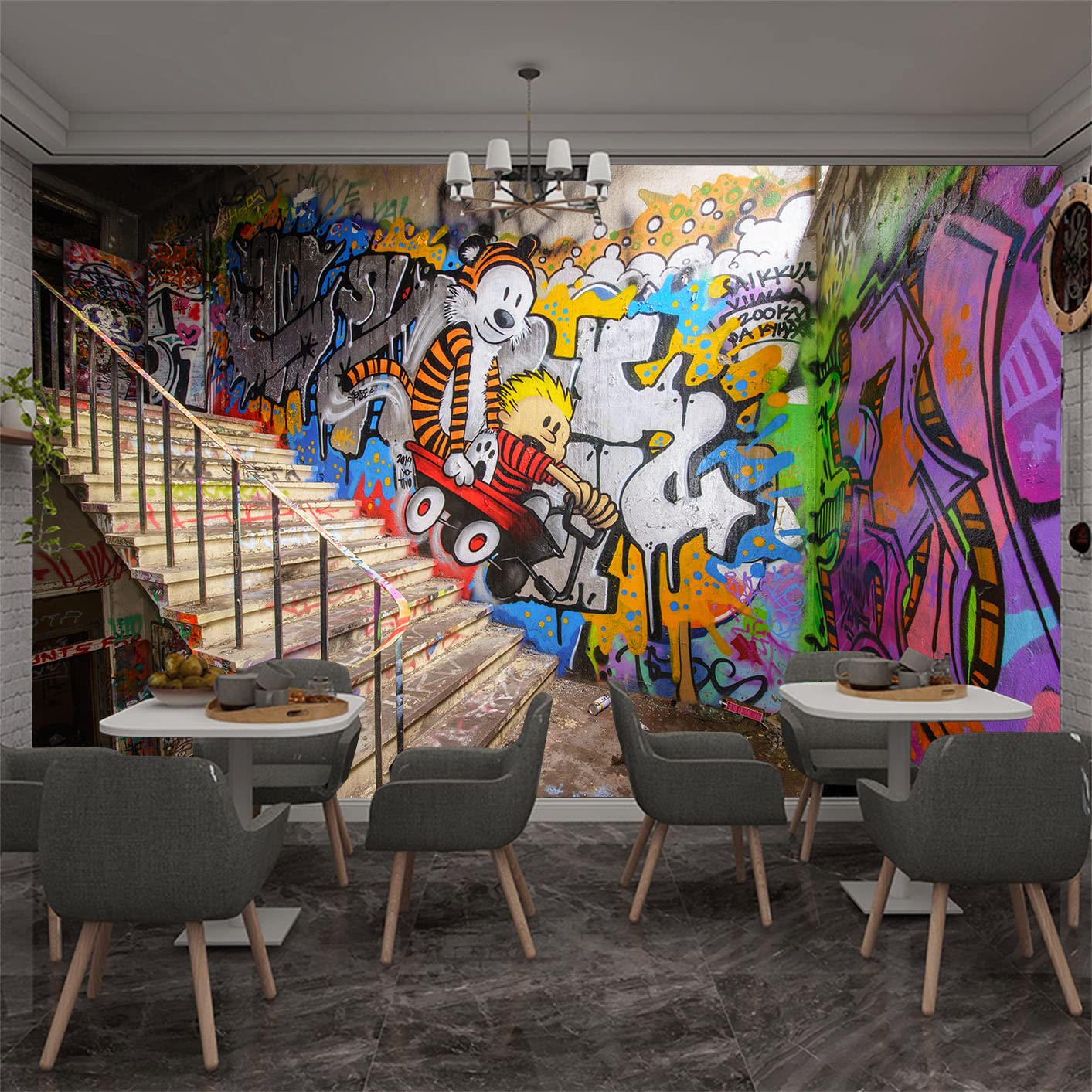 Amazon.com: Bormia Graffiti Wallpaper Hiphop Rock Punk Music Art Wall ...