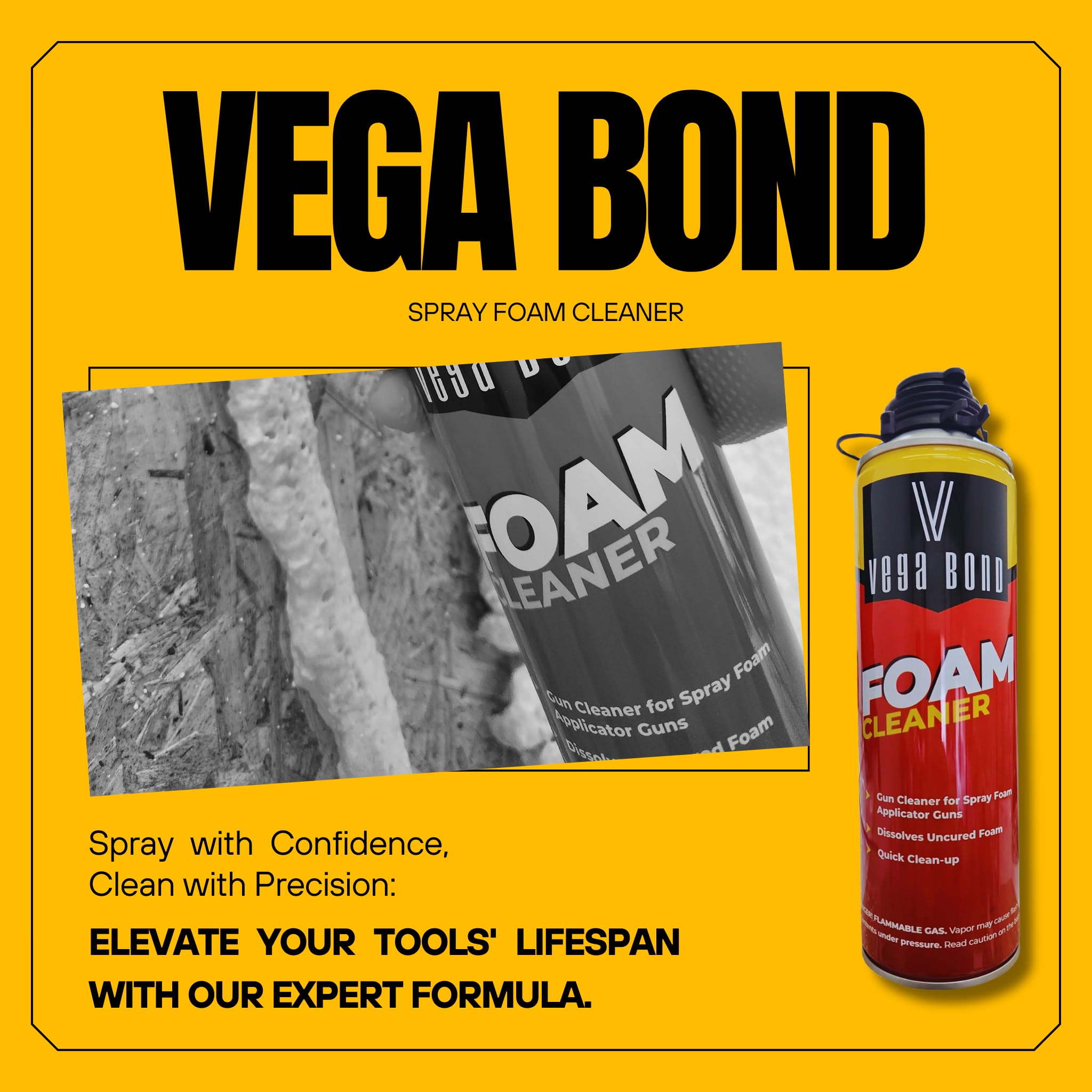 Snapklik.com : Vega Bond Spray Foam Gun Cleaner 15 Oz