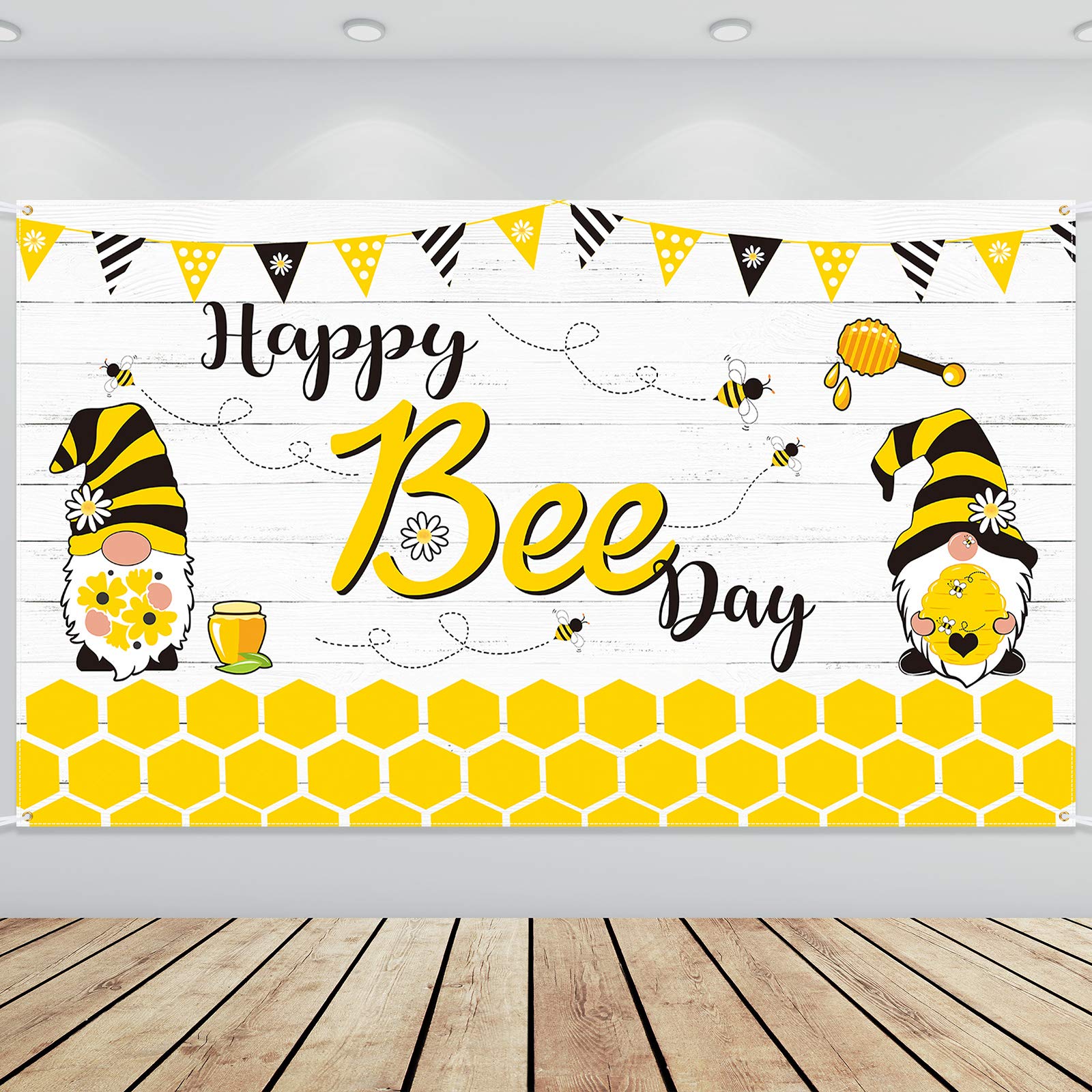Buy Happy Bee Day Banner Bee Party Backdrop Banner Bee Party ...