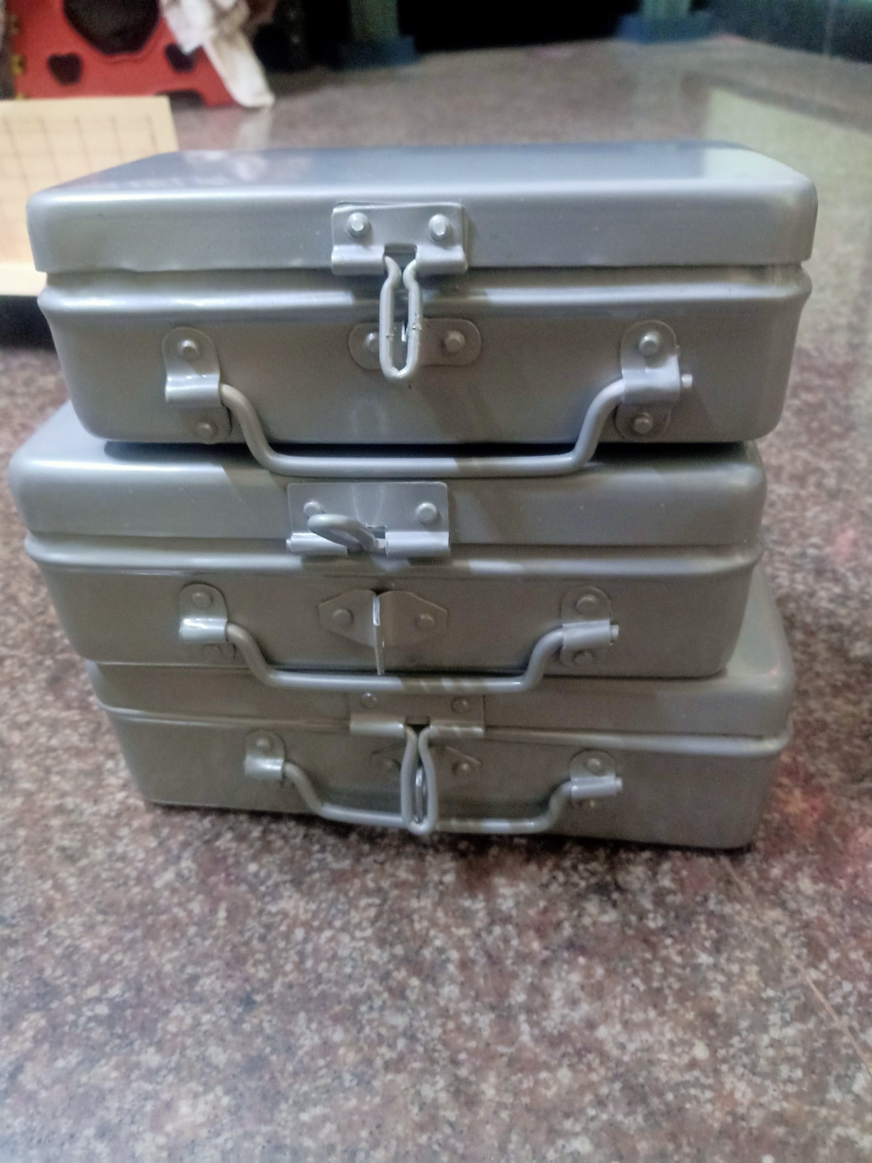 Shivhomeworld Aluminium Multi-Purpose Pooja Peti Box (Silver) -3 Pieces ...