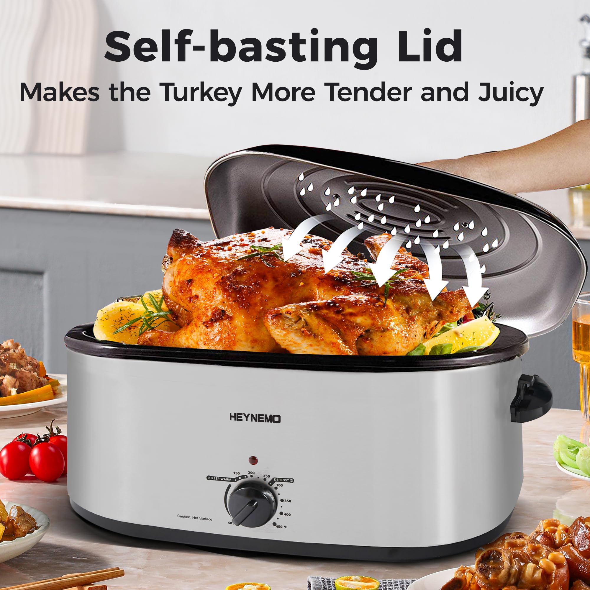 Snapklik.com : 20qt Turkey Roaster Oven, 24lb Electric Roaster w/Self ...
