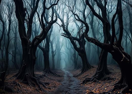 Amazon.com : 12x10ft Halloween Forest Backdrop Haunted Mist Forest ...