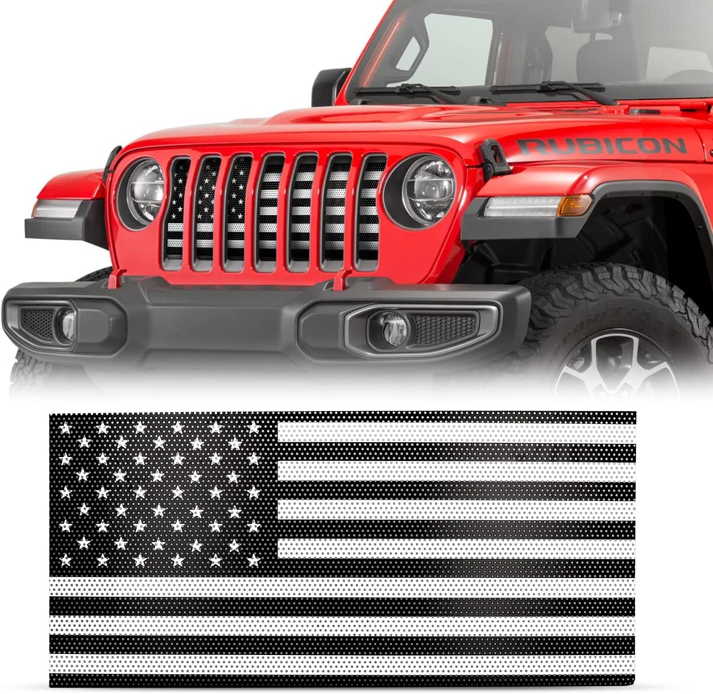 Amazon.com: US Flag Grill Insert, JL Mesh Grille Insert Front Grill Bug ...