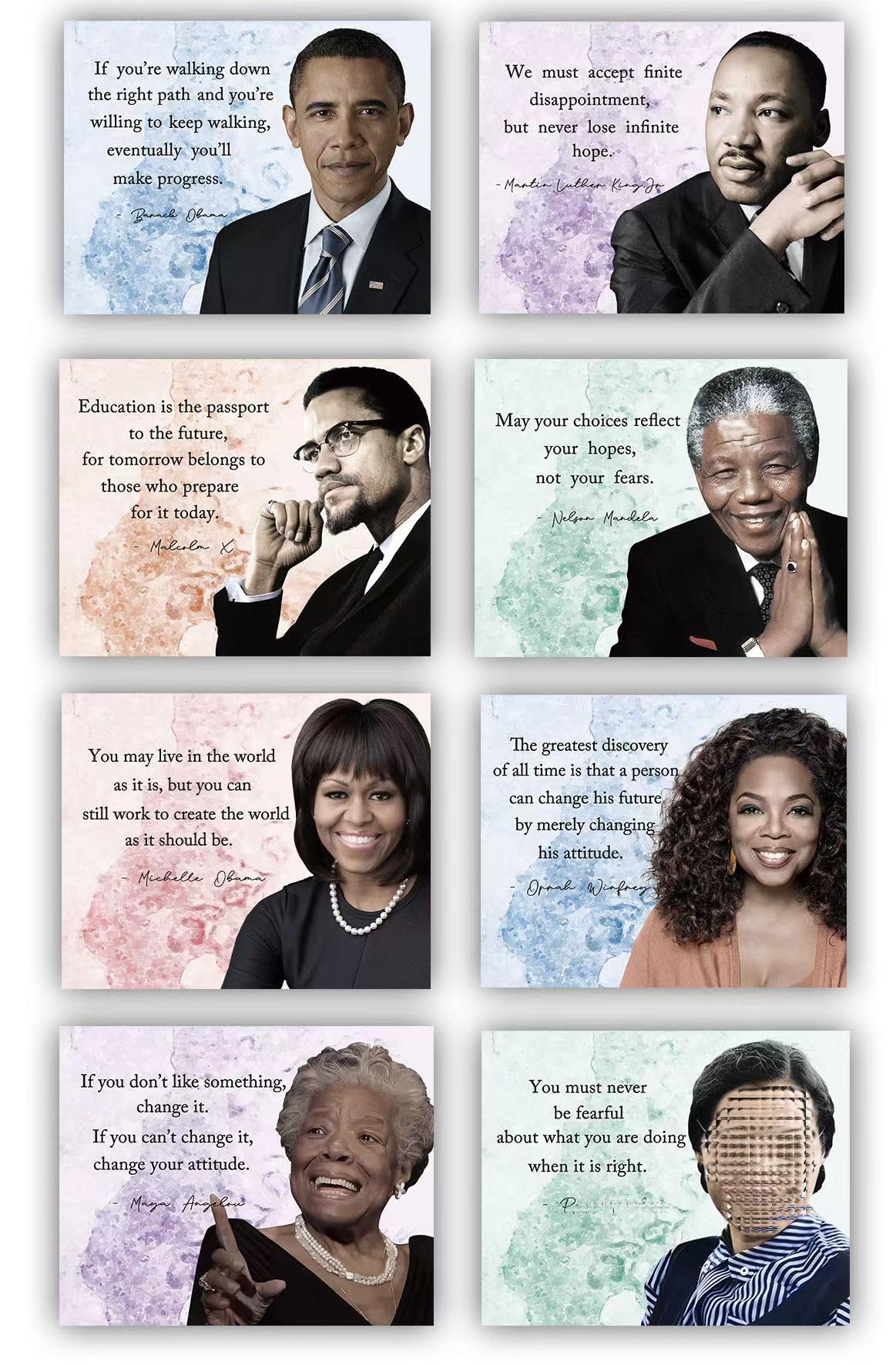 Amazon.com: HD Black History Famous Quotes Decoration Painting|8- Pack ...