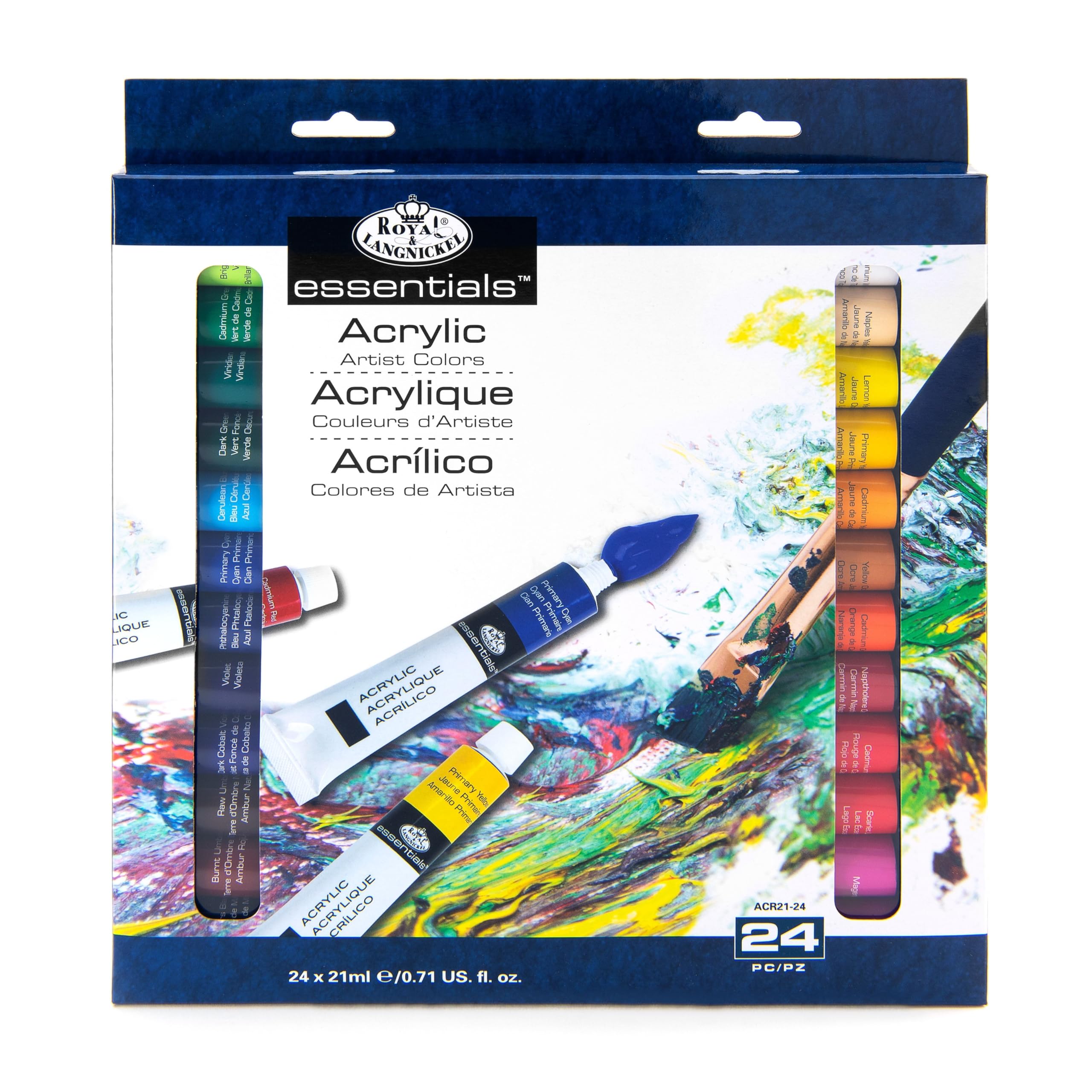 Royal & Langnickel 21ml Acrylic Painting Colour (Pack of 24) : Amazon ...