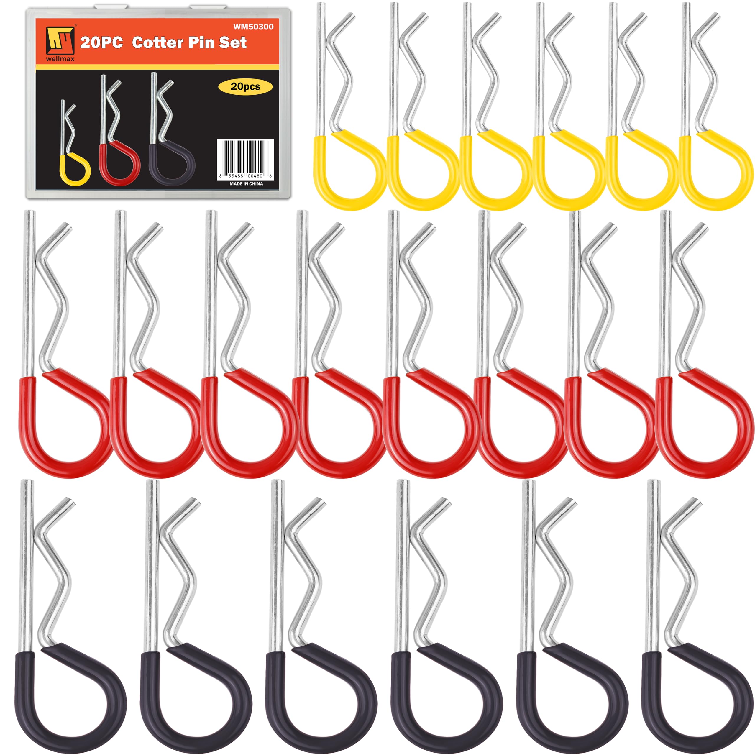 Amazon.com: Wellmax 20 Pcs R Clip Assortment in 7/64", 9/64", 5/32 ...