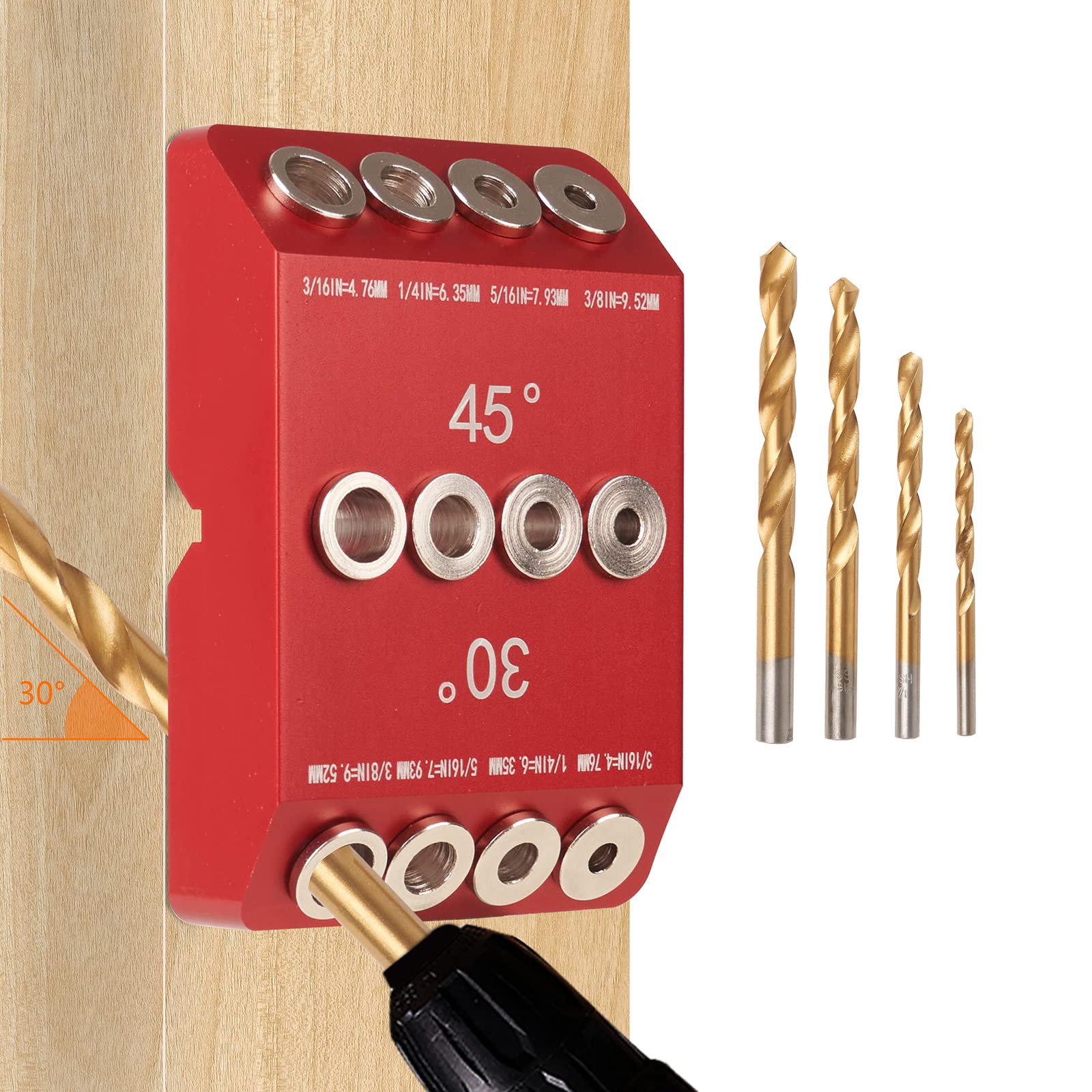 Buy MiiMOO Drill Guide 30 45 90 Degree Angle Drill Hole Guide Jig with ...