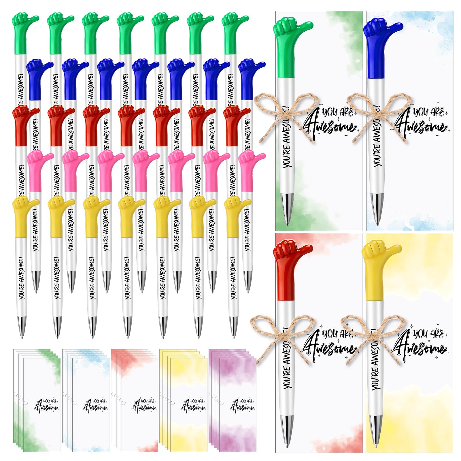 Amazon.com : Qilery 50 Sets Inspirational Quote Thumbs up Pens with ...
