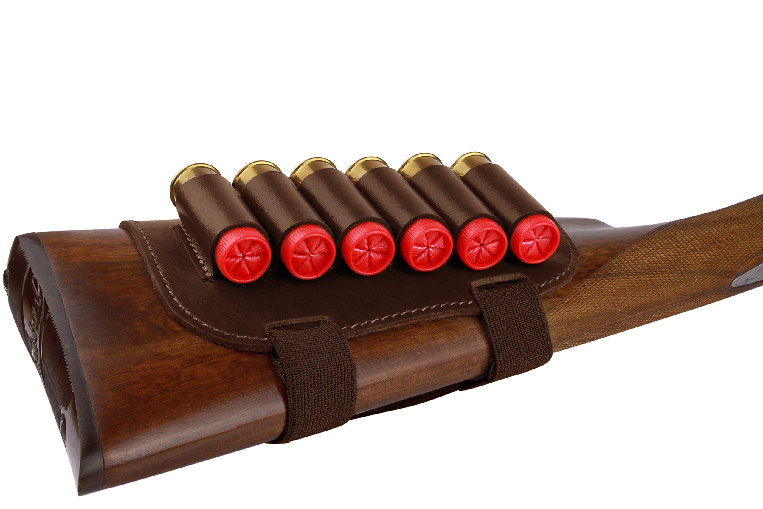 BRONZEDOG Genuine Leather Buttstock Ammo Holder Shotshell Carrier ...
