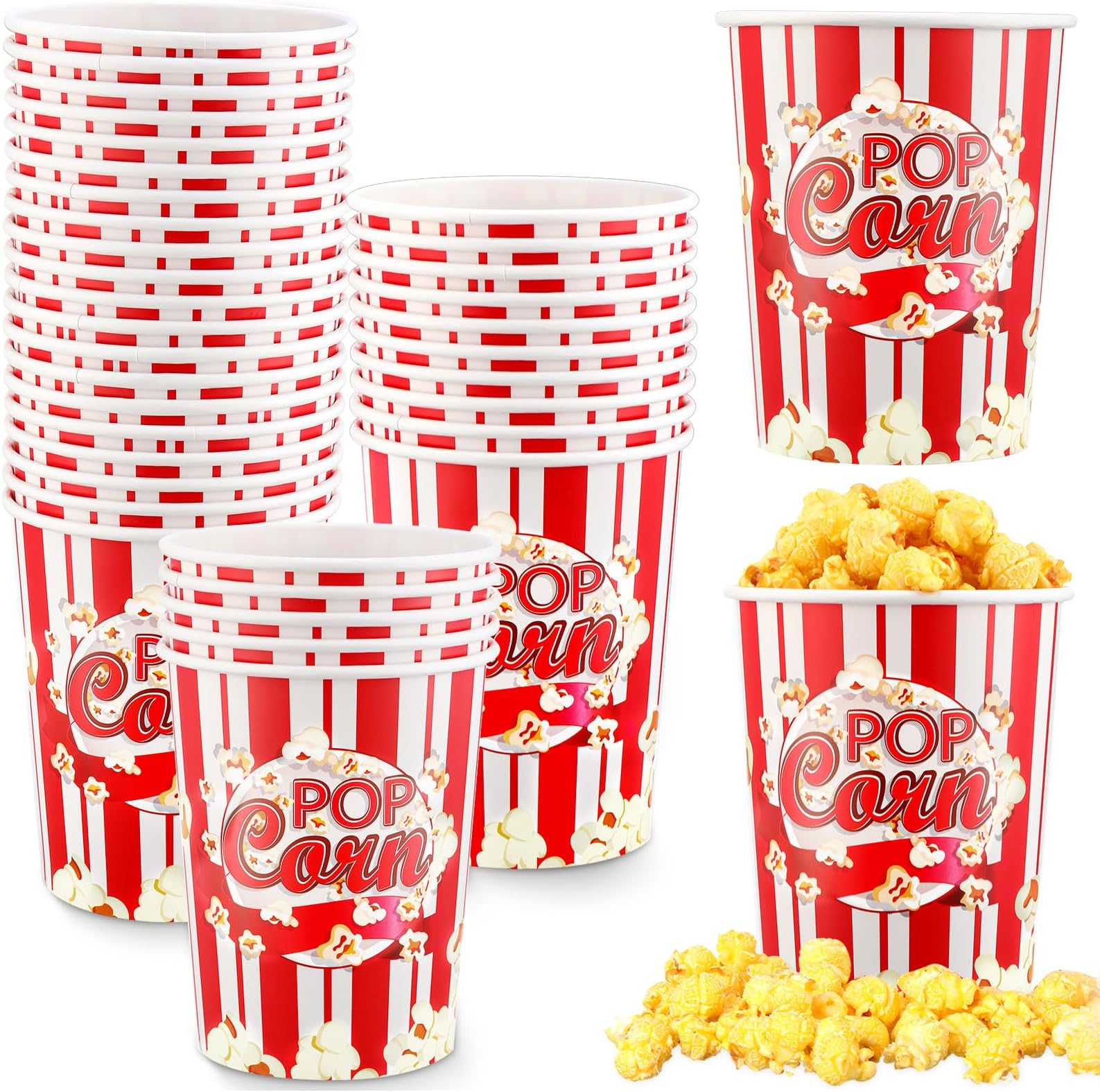 Amazon.com: DECYOOL Popcorn Bowl, 12 Pack Paper Popcorn Buckets,Paper ...