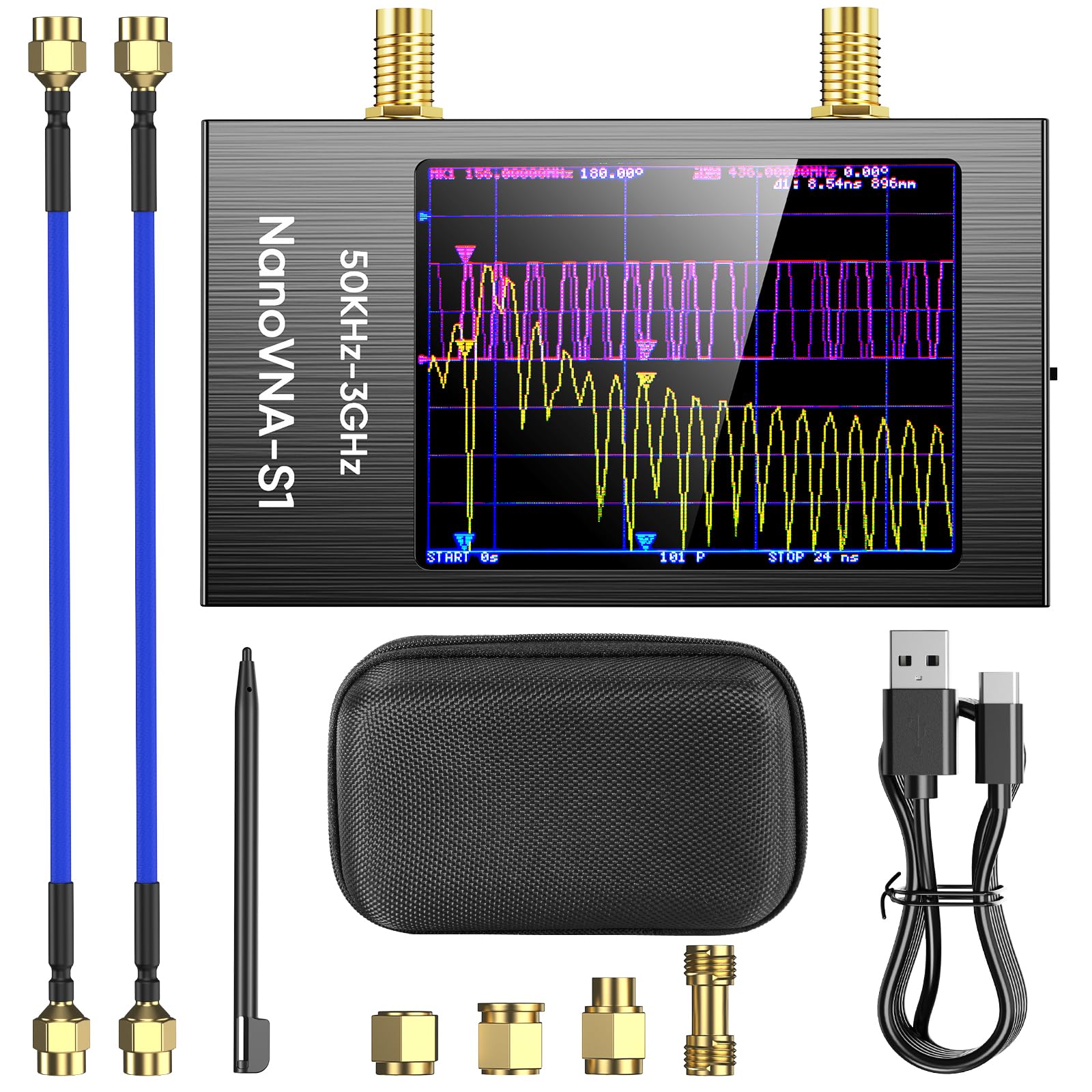 Seesii Nanovna-S1 Vector Network Analyzer - 2.8" Touchscreen, 10KHz ...