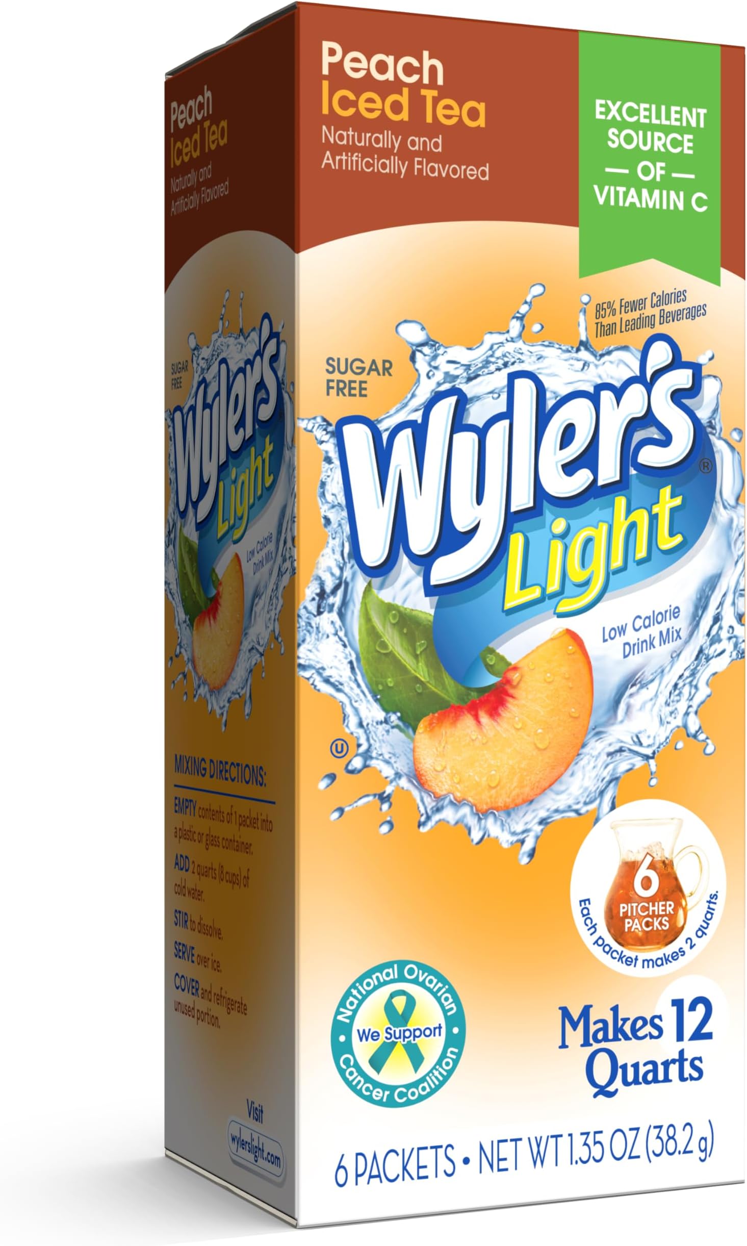 Amazon.com: Wyler's Light Pitcher Packs, Water Drink Mix,Peach Iced Tea ...